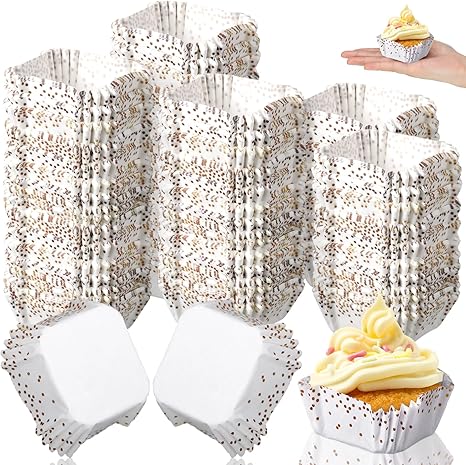 Amazon.com: Tanlade 350 Pcs Square Mini Cupcake Liners Disposable ...