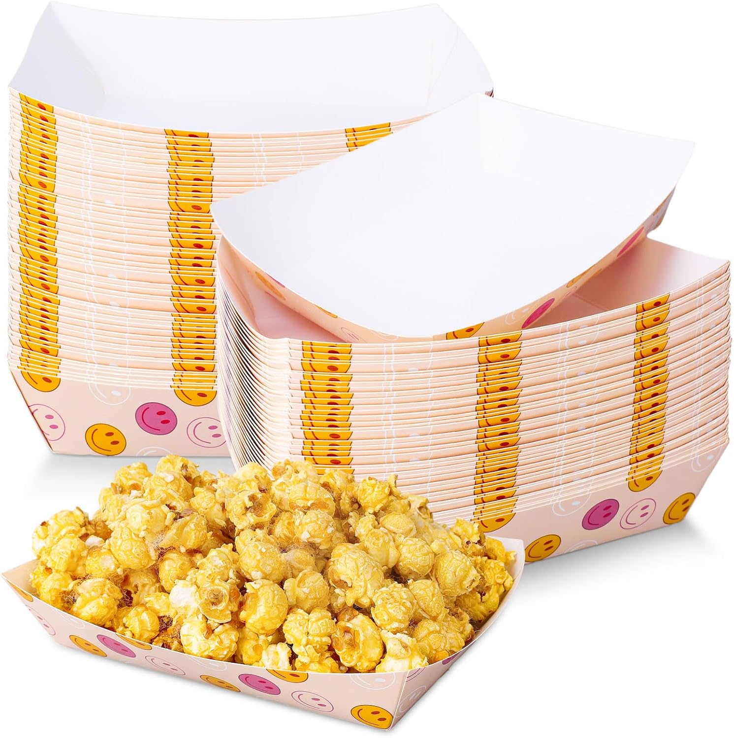 Amazon.com | Whaline 50Pcs Retro Groovy Smile Disposable Paper Food ...