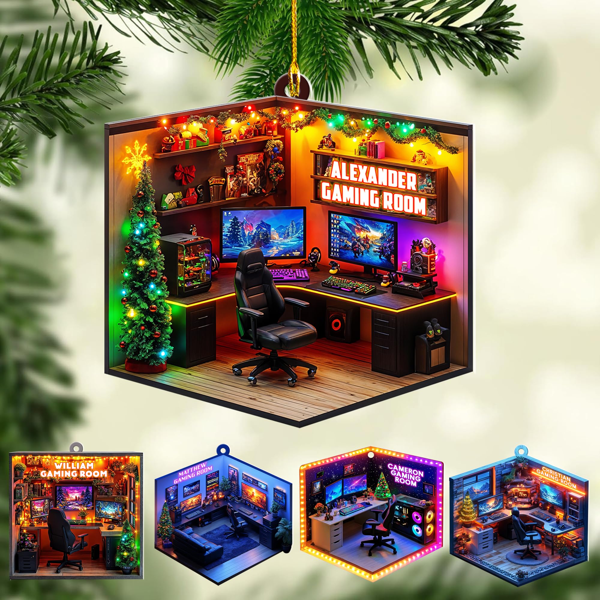 Amazon.com: Personalized Video Game Controller Ornament, Custom Gamer ...