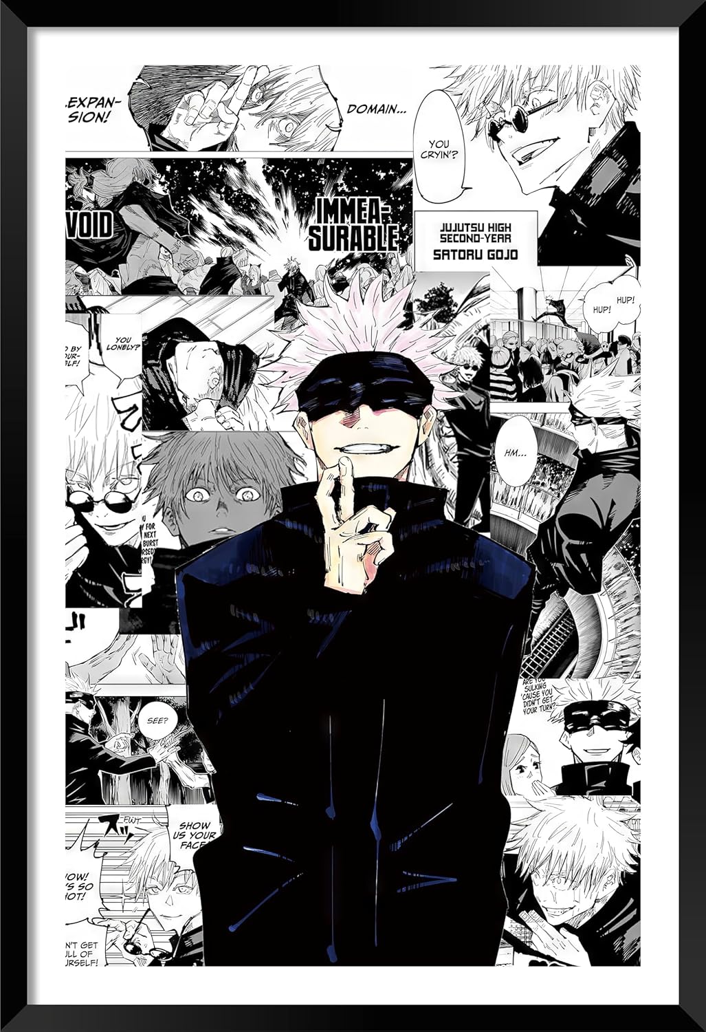 Canvas pe Gojo Satoru poster with framed laminated coated anime ...