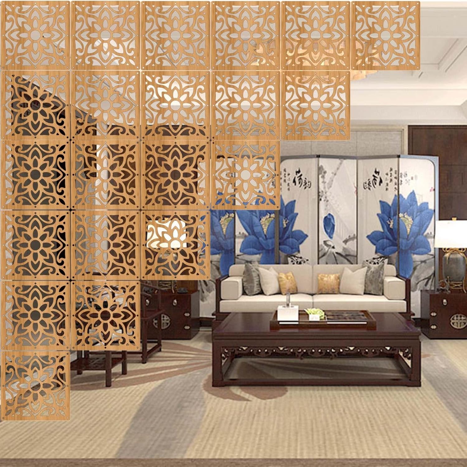 Amazon.com - Screen partition Room Divider Chinese Style Hanging Room ...