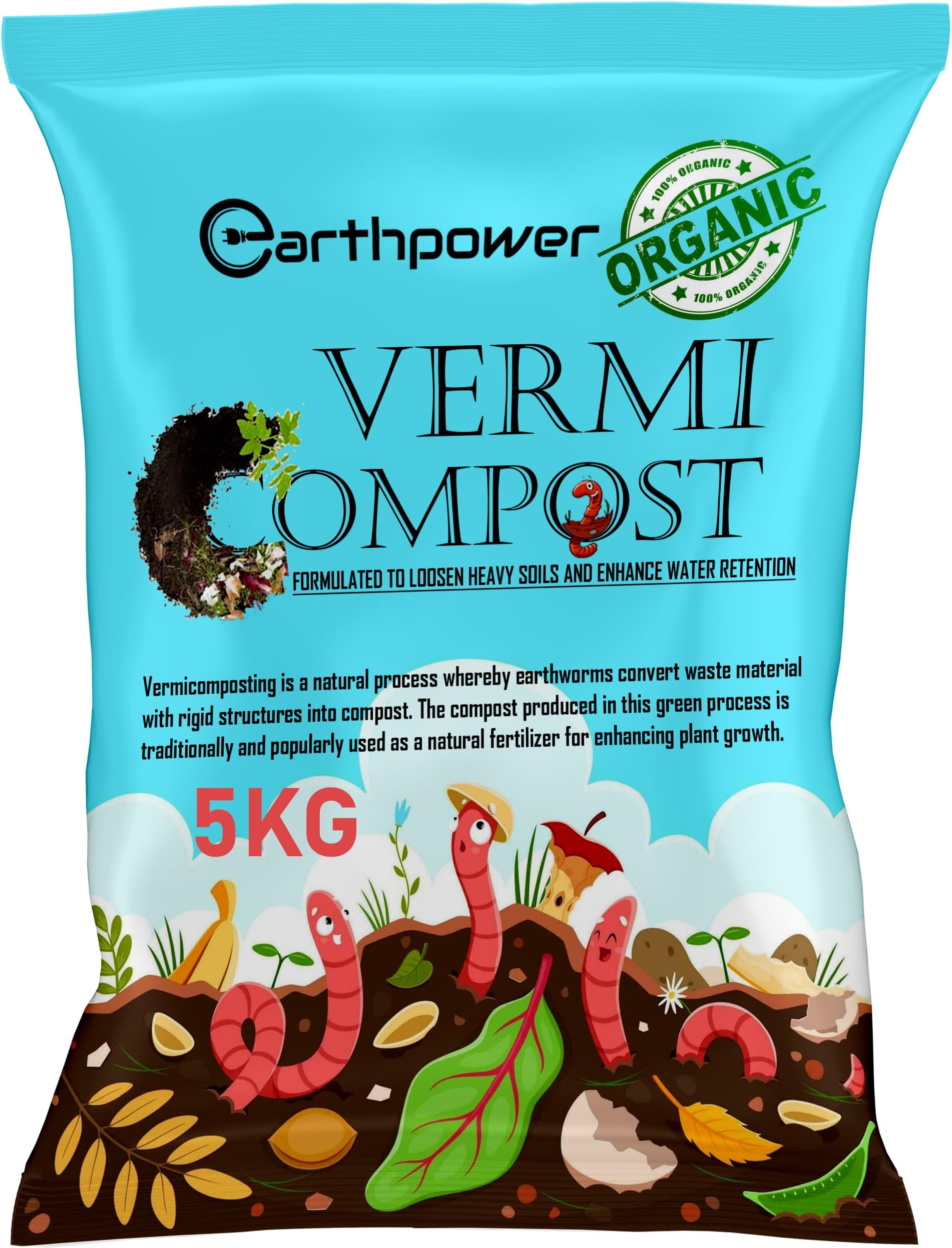 EARTHPOWER Vermicompost Fertilizer Manure For Plants 5 Kg |Vermi ...