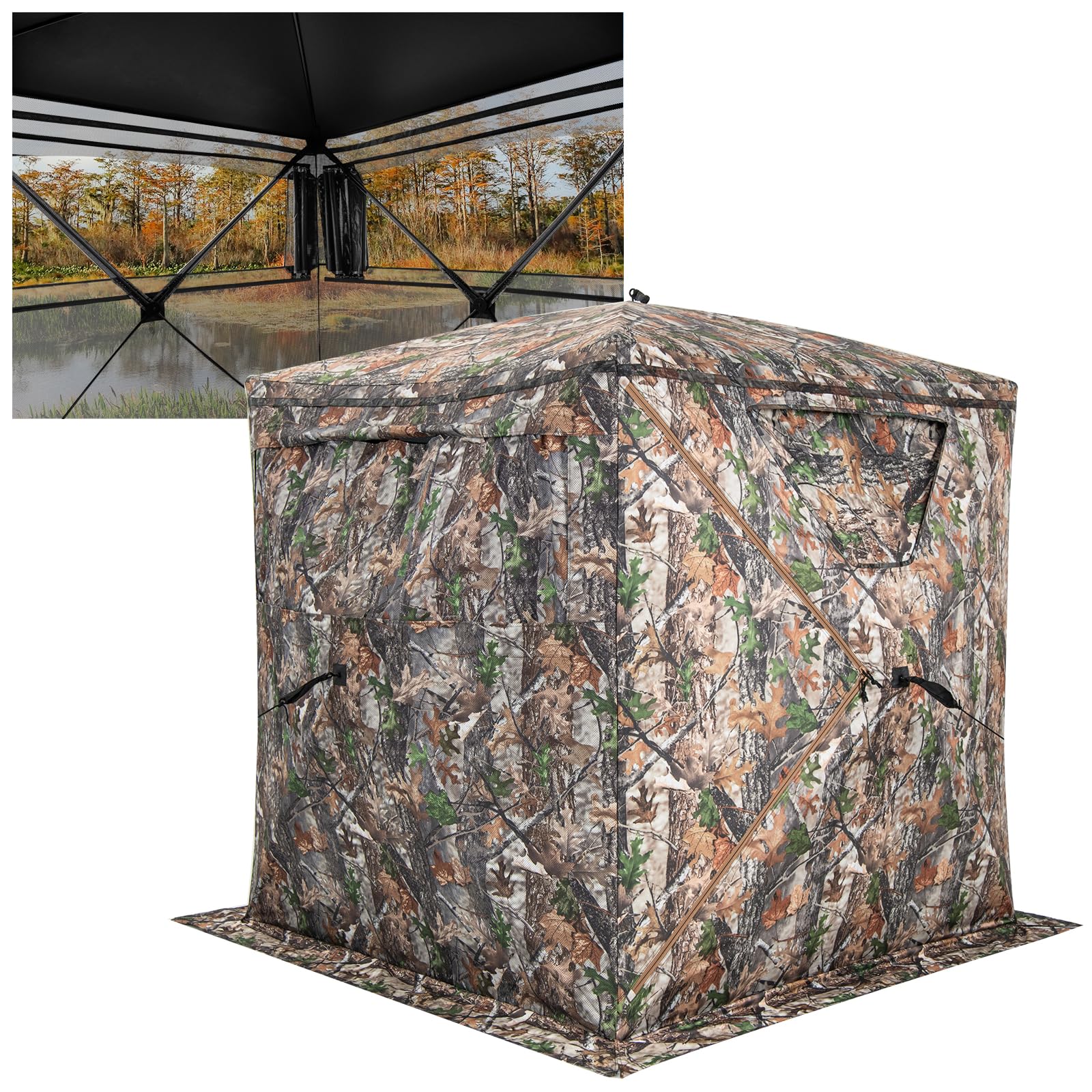 Amazon.com : HAPPYGRILL Hunting Ground Blind for 2-3 Person, 270° See ...