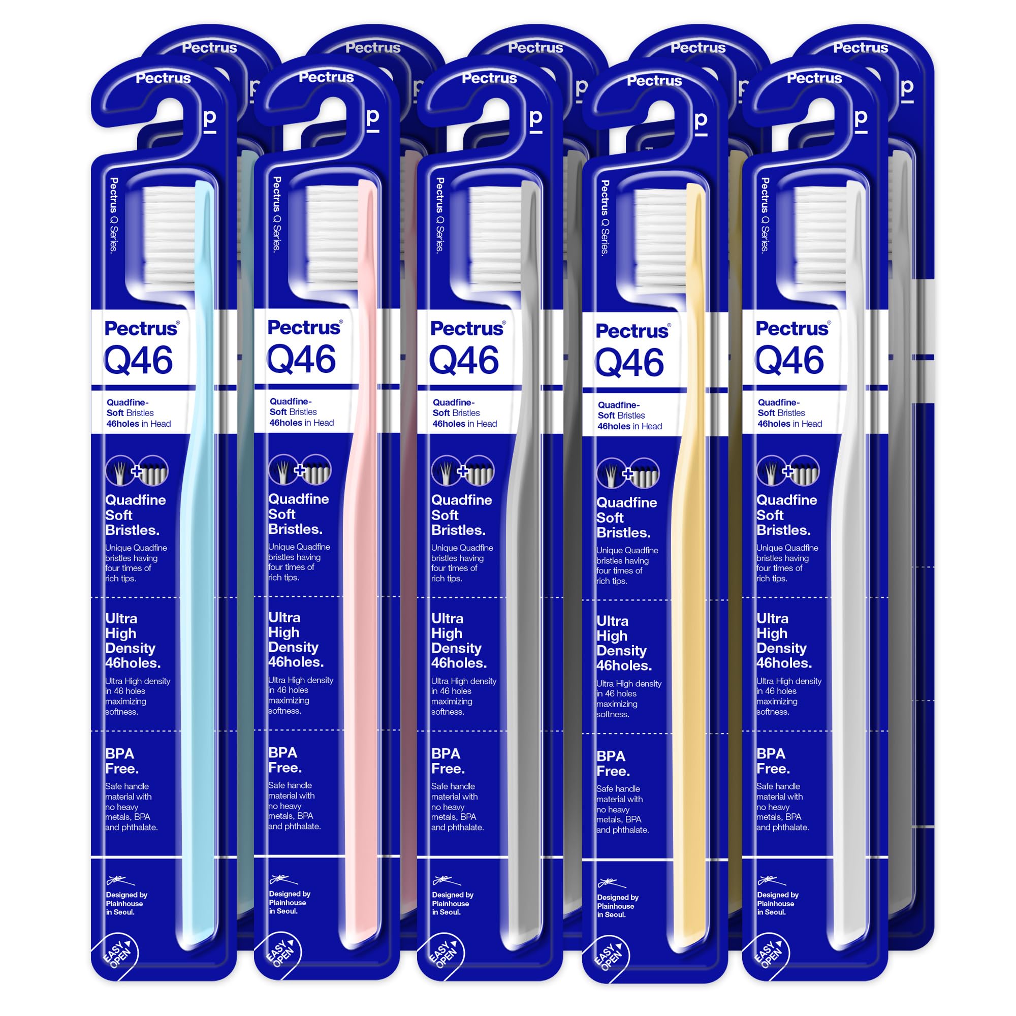 Amazon.com : PECTRUS Soft Toothbrush Pack, 10 Count, Advanced Quad-fine ...