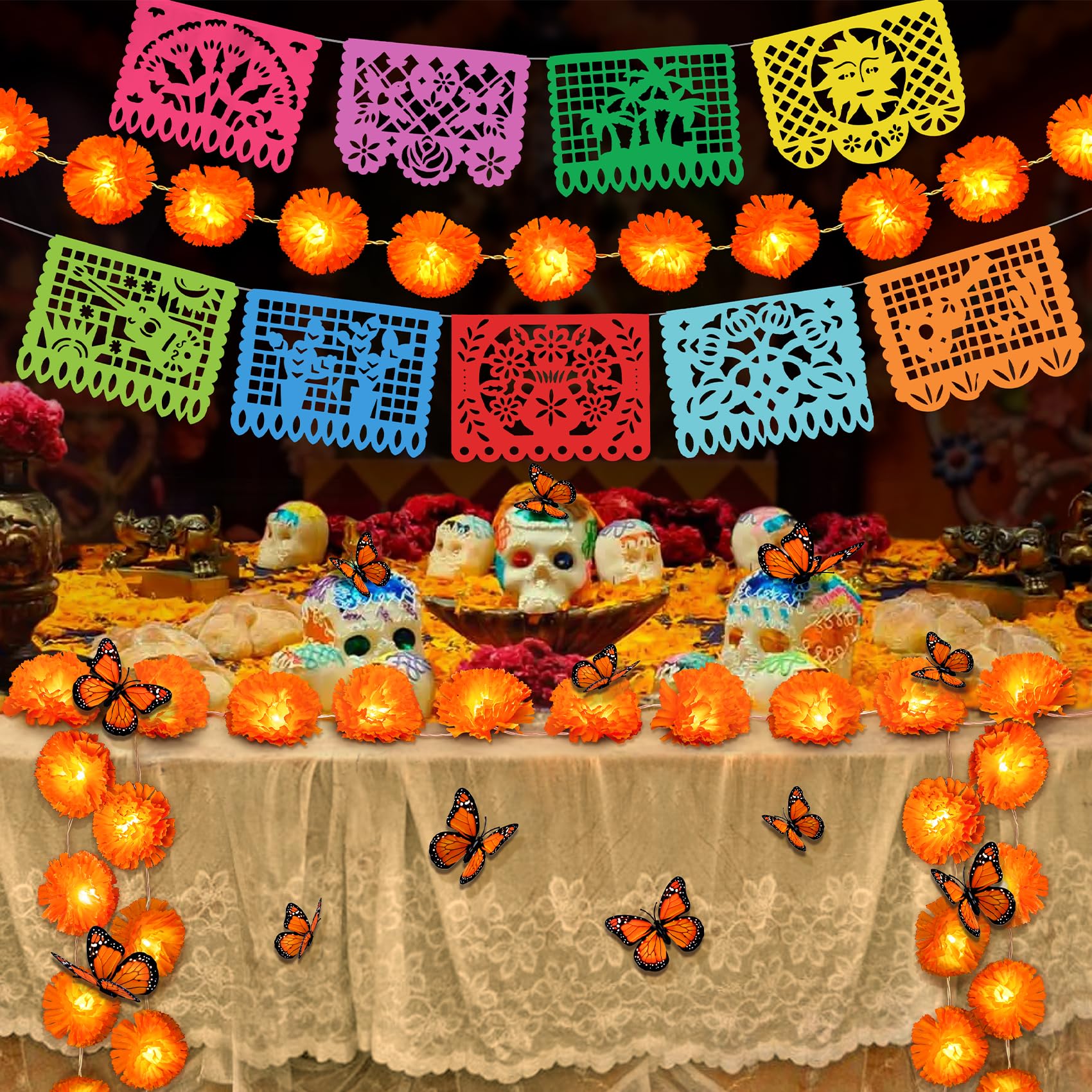 Snapklik.com : Roberly 23 Pcs Day Of The Dead Decorations Kit Include 2 ...