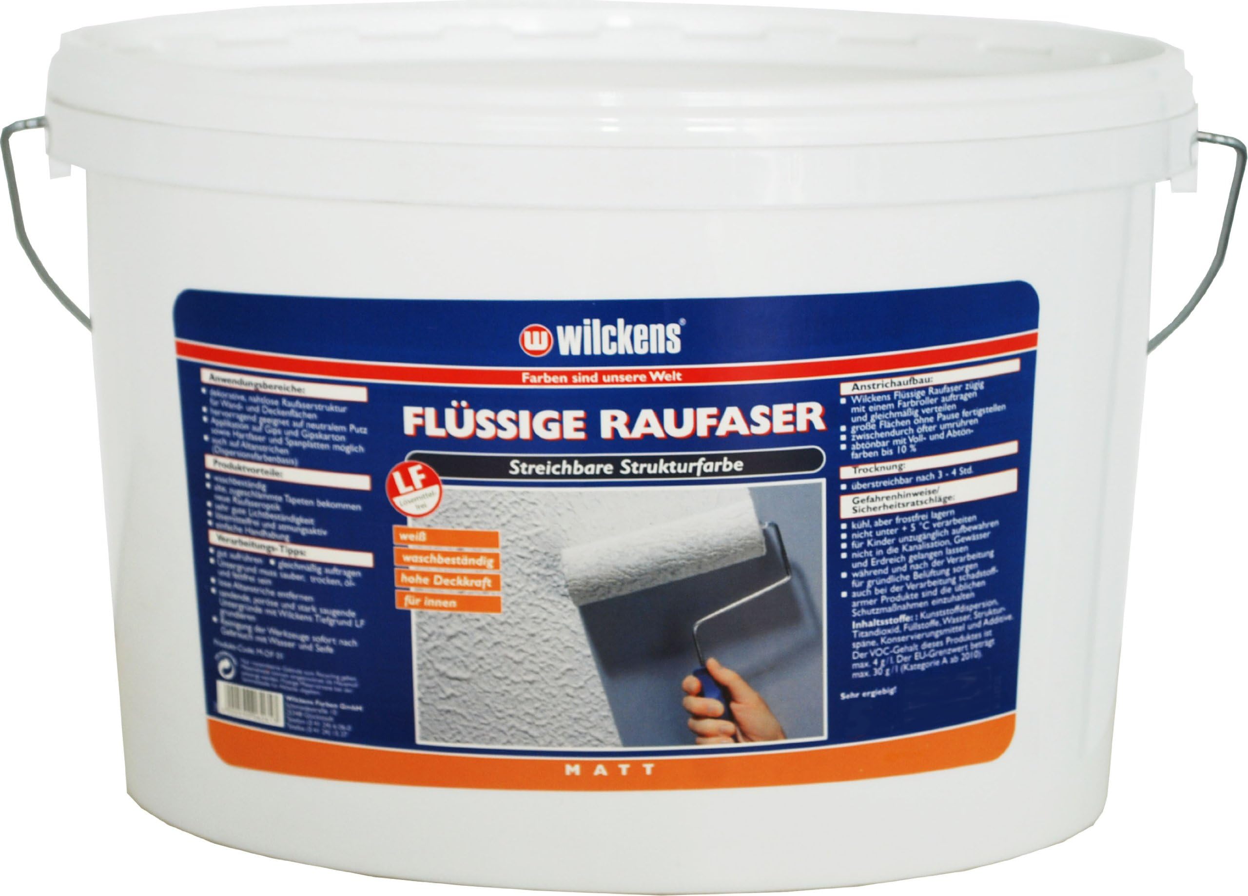 Renovo Flüssige Rauhfaser 10 Liter Raufaser Strukturfarbe Rollrauhfaser ...