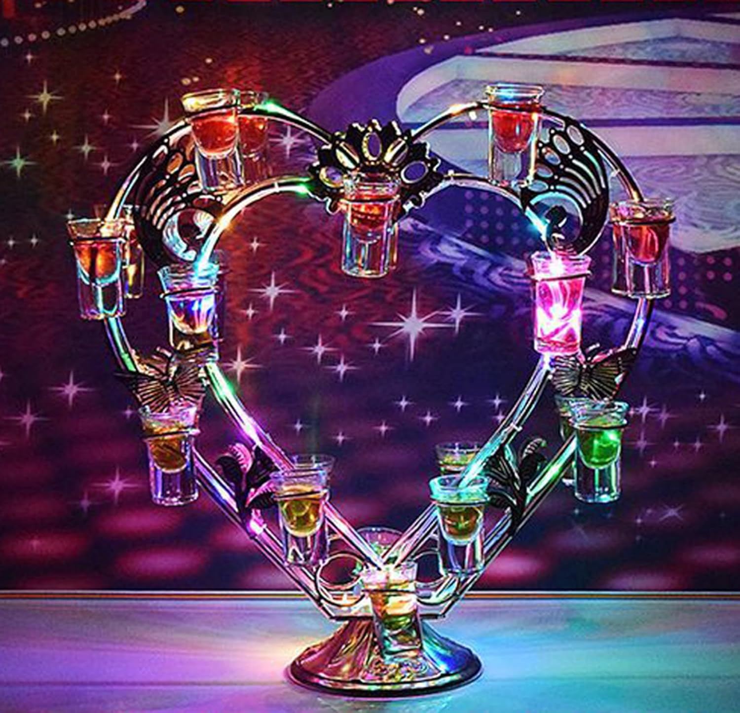 Amazon.com: Tequila Heart LED Wine Bottle Display, Cocktail Glass ...