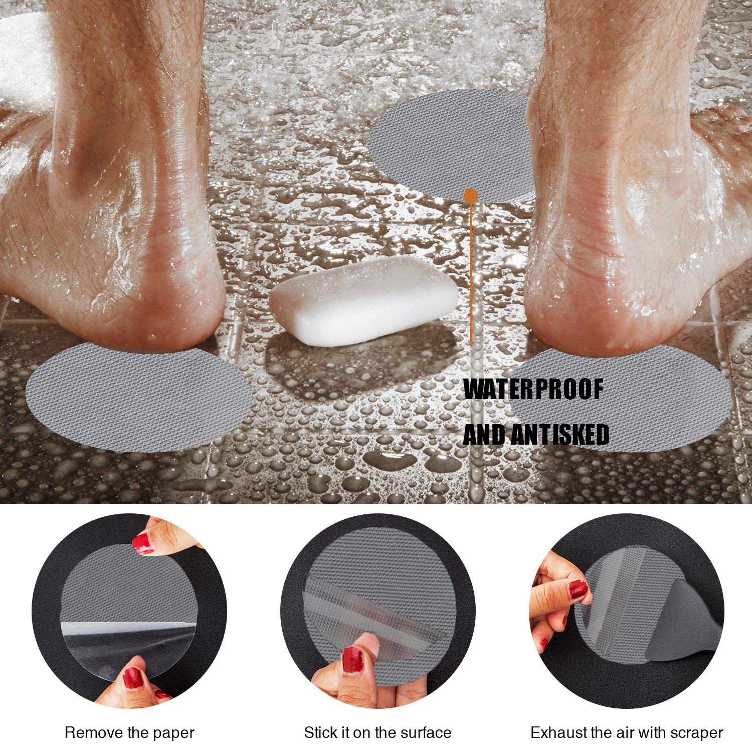 Snapklik.com : Secopad Non-Slip Bathtub Stickers, 24PCS Safety Bathroom ...