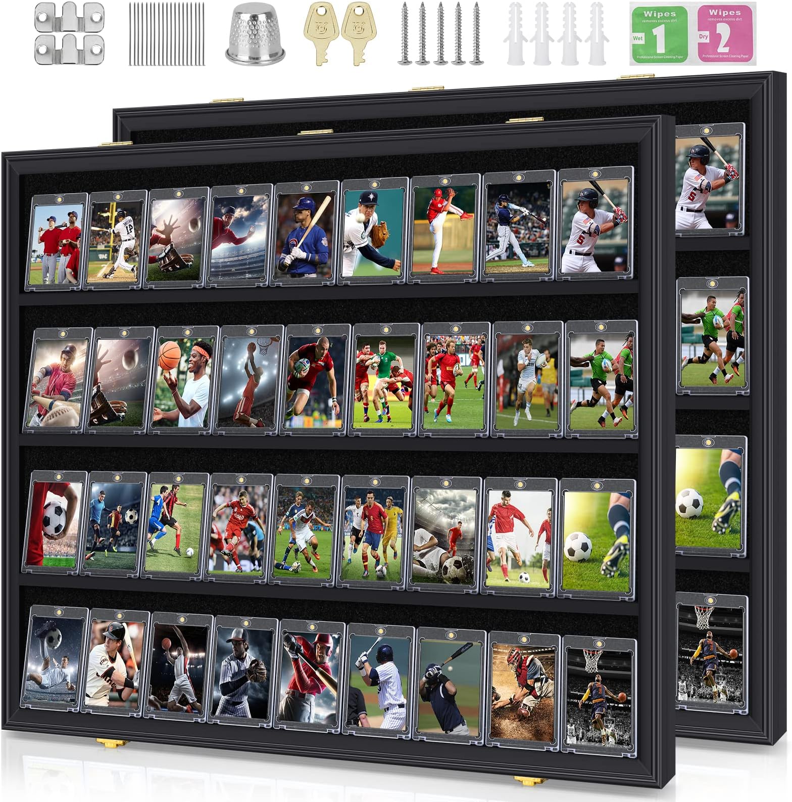 Amazon.com: KCRasan 2 Pack 35 Graded Sports Card Display Frame ...