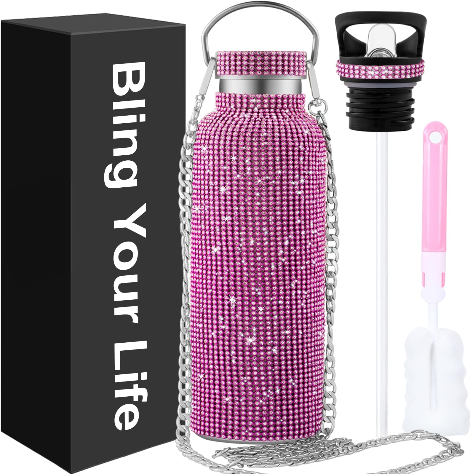 Amazon.com: Sieral 4 Pcs Diamond Bottle 25 oz Glitter Water Bottles ...