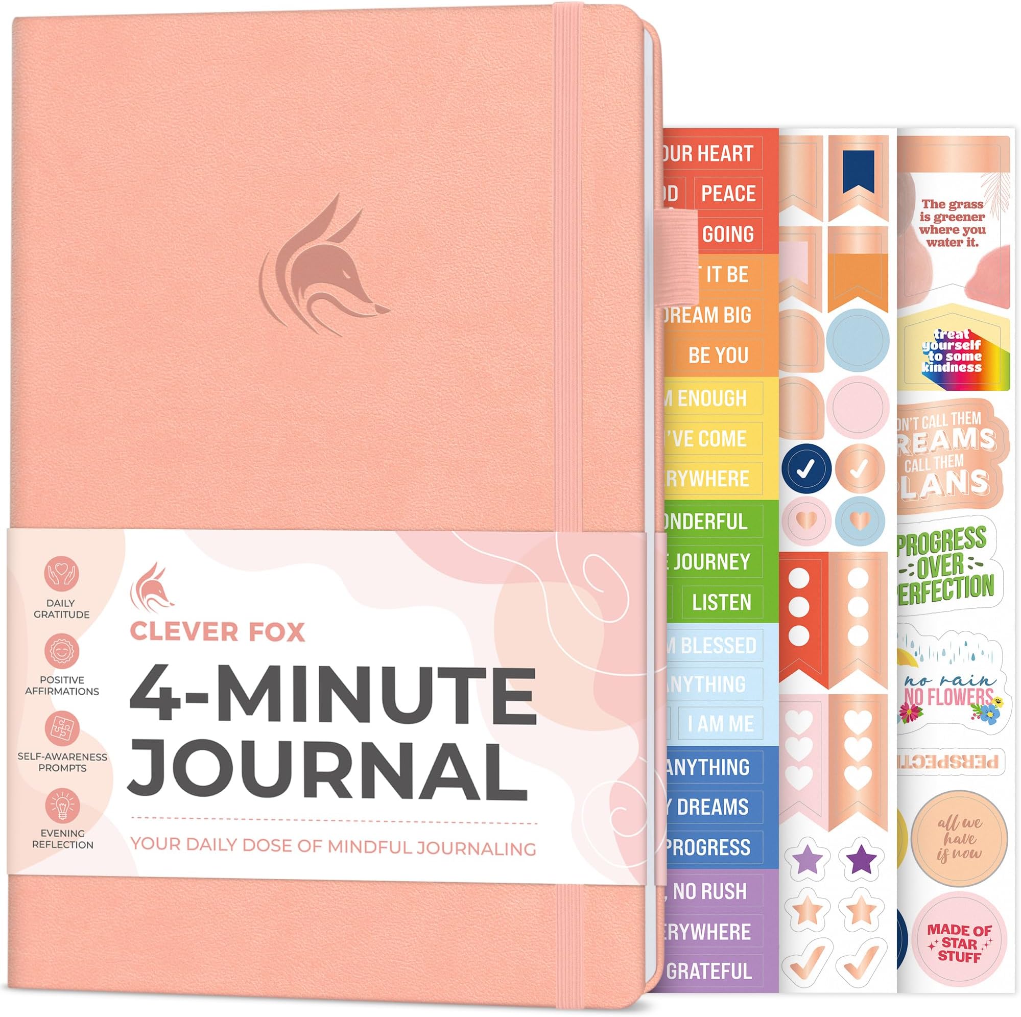 Amazon.com : Clever Fox Four-Minute Journal – Daily Positivity Journal ...