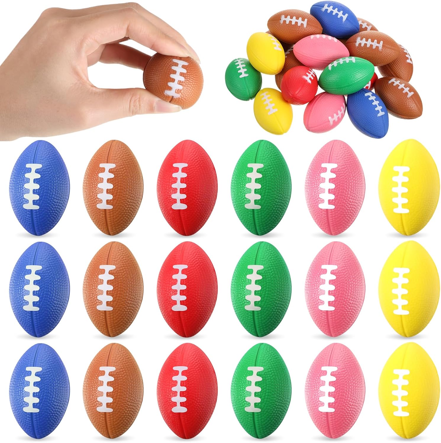 Amazon.com: Foilswirl 16 Pcs Mini Foam Footballs Stress Ball 2.17 Inch ...