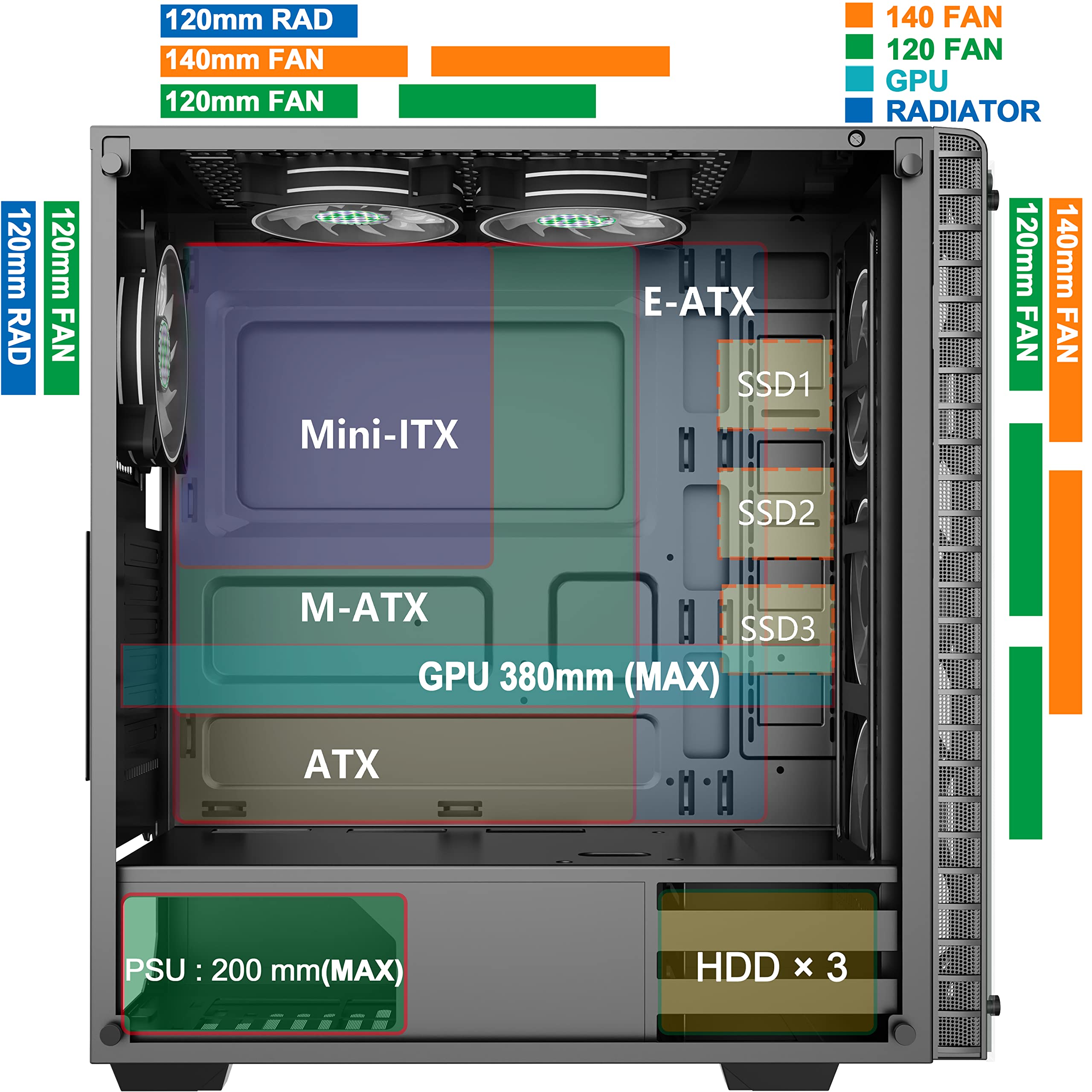 Snapklik.com : MUSETEX Phantom Black ATX Mid-Tower Desktop Computer ...