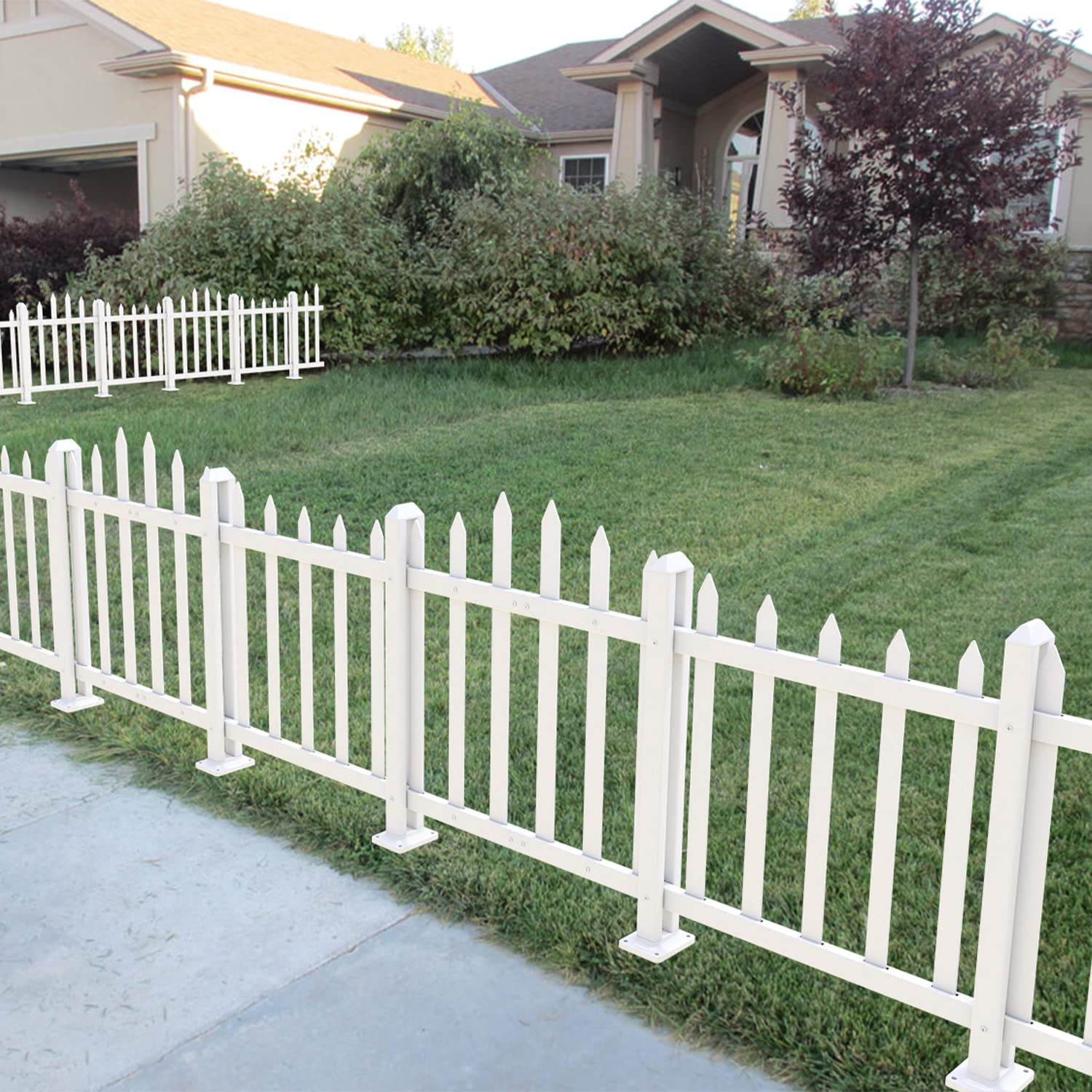 Snapklik.com : TANG 24" H X 92" W Vinyl Picket Fence Panel White PVC ...