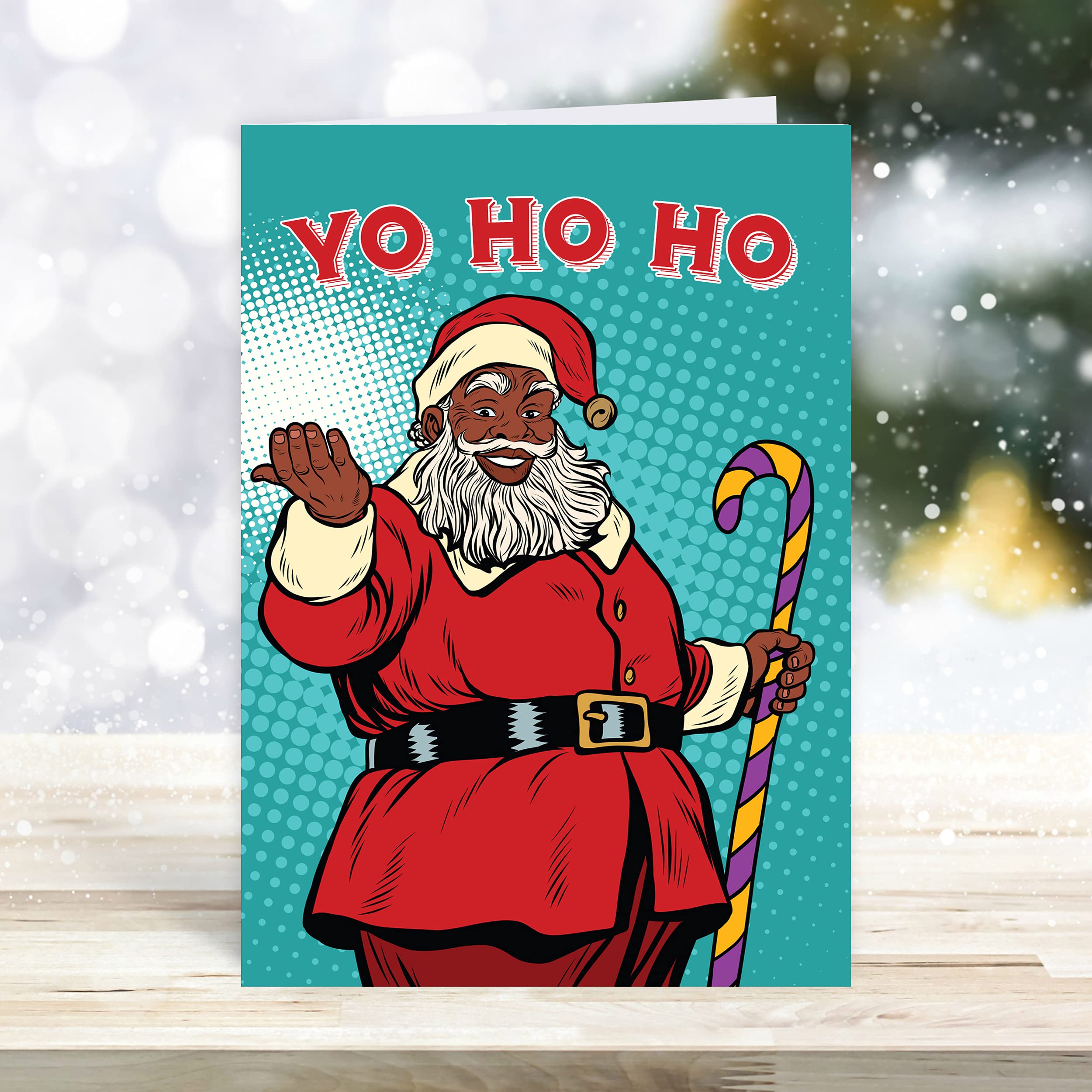 Black Santa Christmas Cards - Yo Ho Ho Diverse Inclusive Design Pack of ...