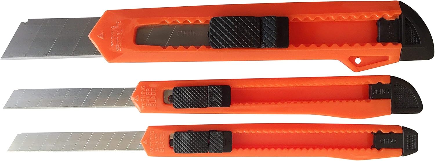 Amazon.com: Box Cutter/Utility Knife (3 PACK) - Retractable Snap-Off ...
