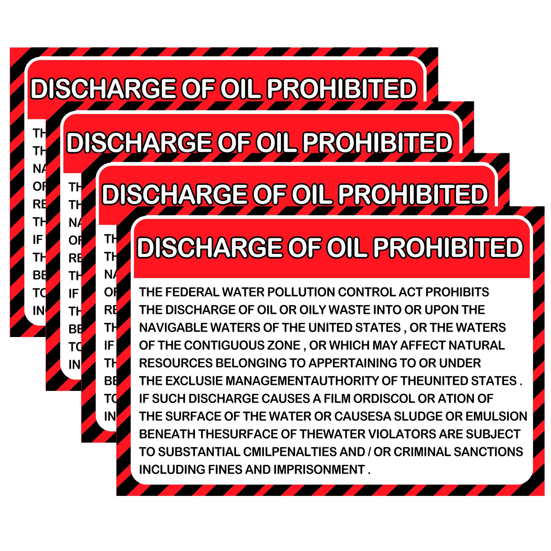 Amazon.com: Discharge Of Oil Prohibited Vinyl Stickers 5 x 8 Inch - Oil ...