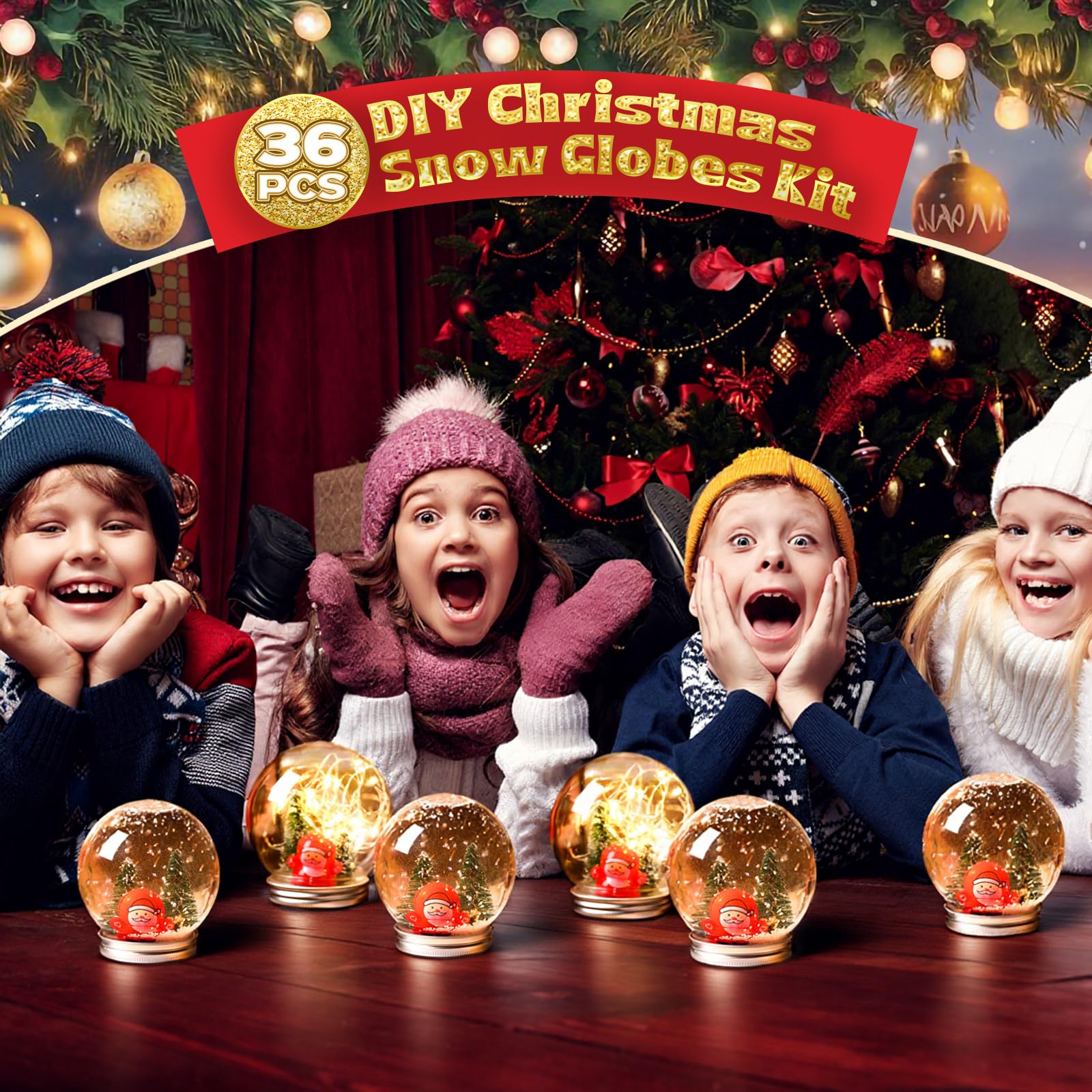 Snow Globes For Kids 32 Pack Christmas Plastic Snow Globes Kit Includes ...