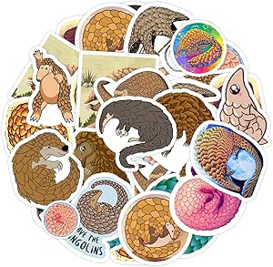 Amazon.com: 20 Pcs Stickers Pack Pangolin Aesthetic Vinyl Colorful ...