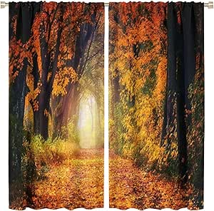 Amazon.com: Vintage Rustic Autumn Scenery Curtains, Rural Natural Neat ...