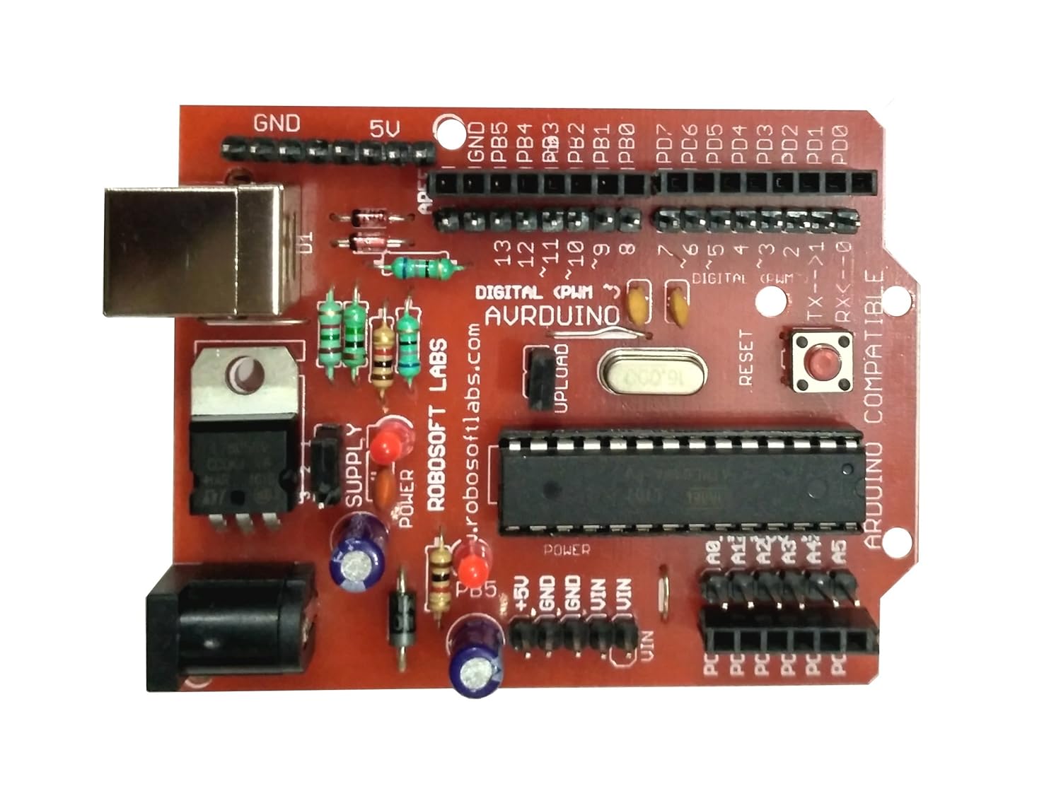 Buy Robosoft Labs 28PIN AVR's ATMEGA328P Development Board (with ...