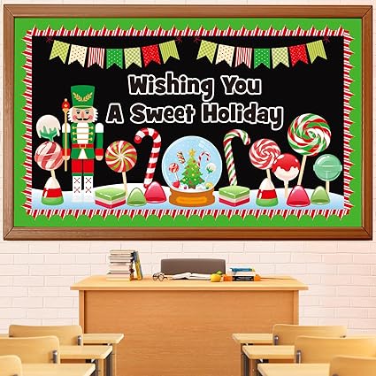 Amazon.com: Christmas Peppermint Candy Bulletin Board Set Winter ...