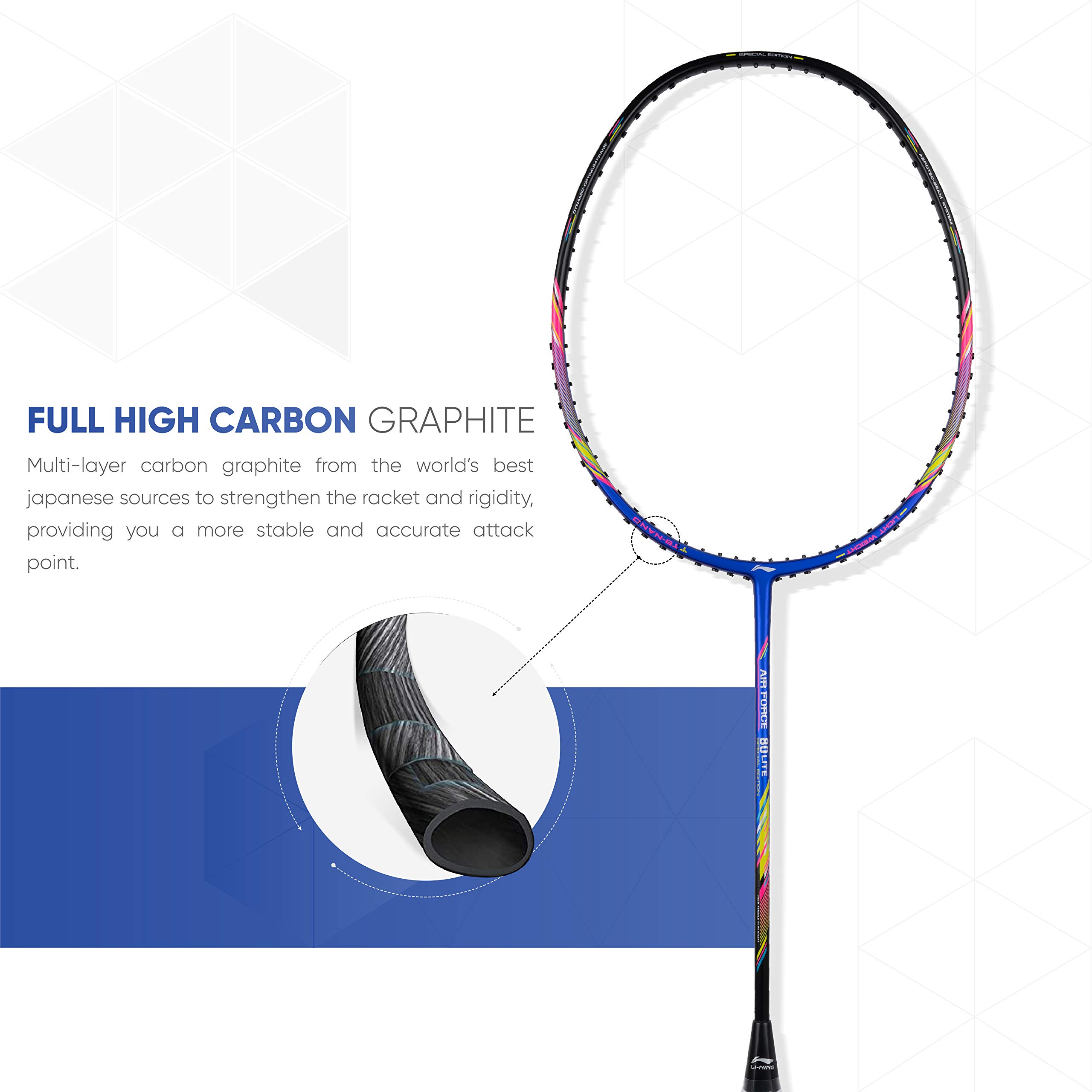 Snapklik.com : Li-Ning Air Force 80 Lite Carbon Fibre Unstrung ...