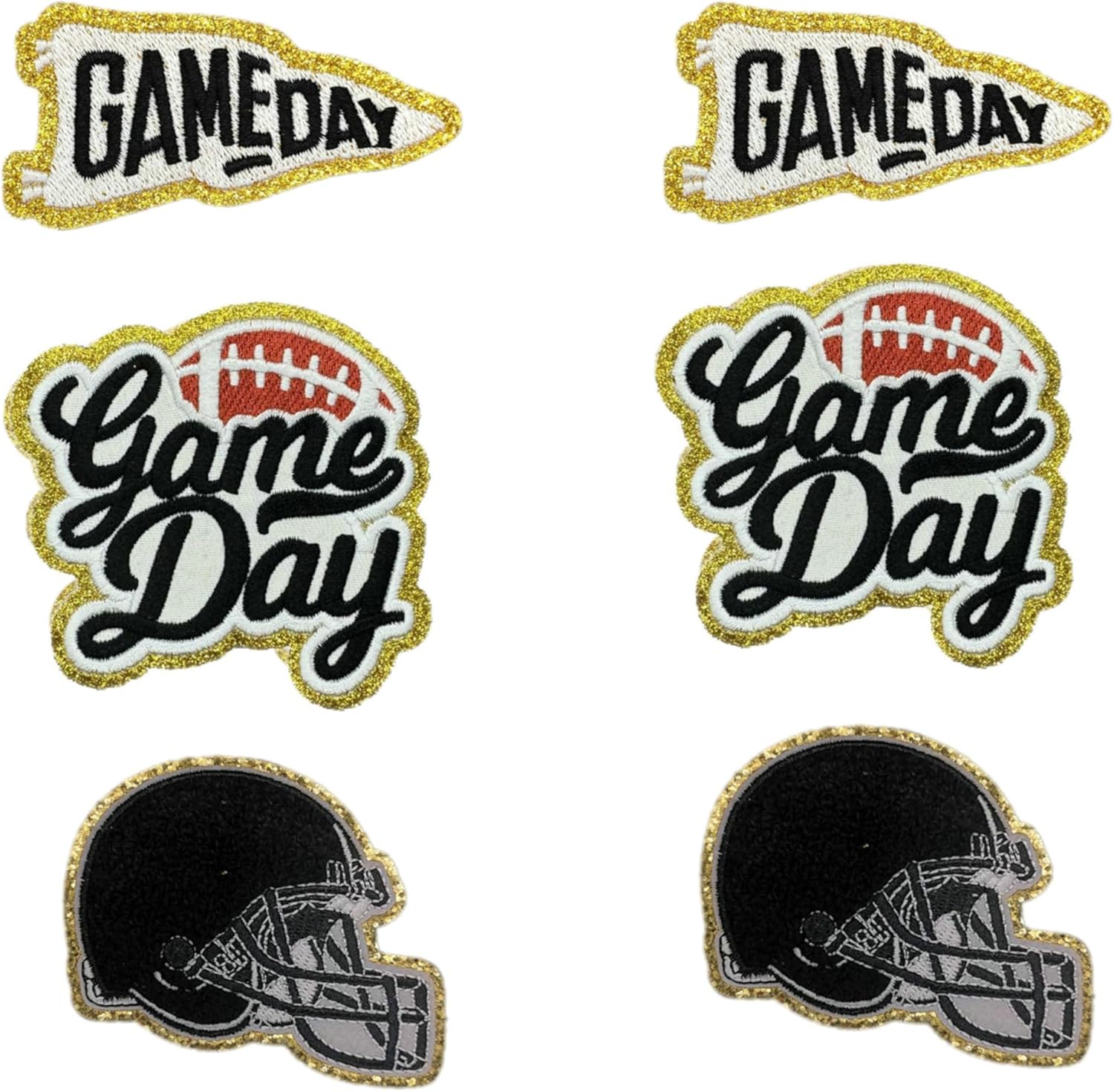 Amazon.com: Game Day Embroidered Iron-On Patches Football Helmets ...