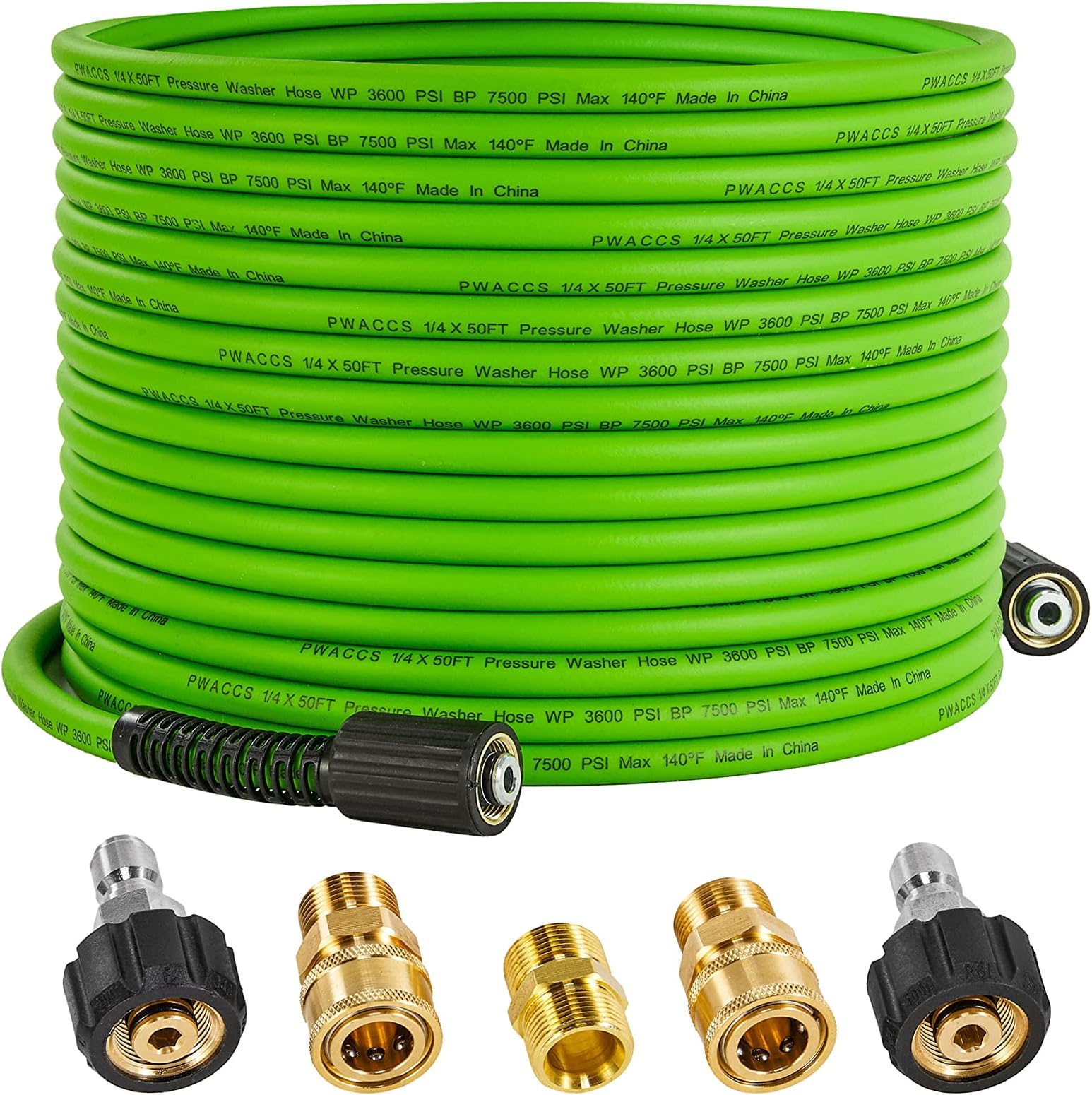 Amazon.com: Flexible Pressure Washer Hose 200 FT x 1/4" - Heavy Duty ...