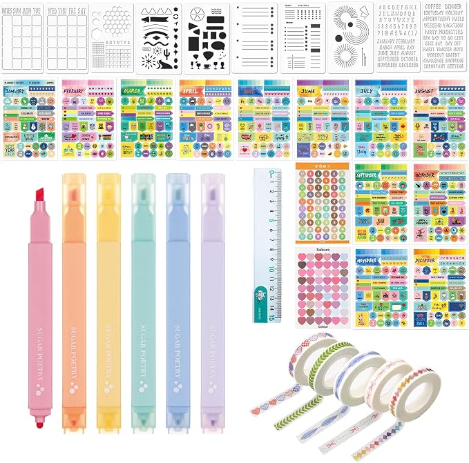 Thisness Journal Supplies Compatible with Bullet Journal, 10 Stencils ...