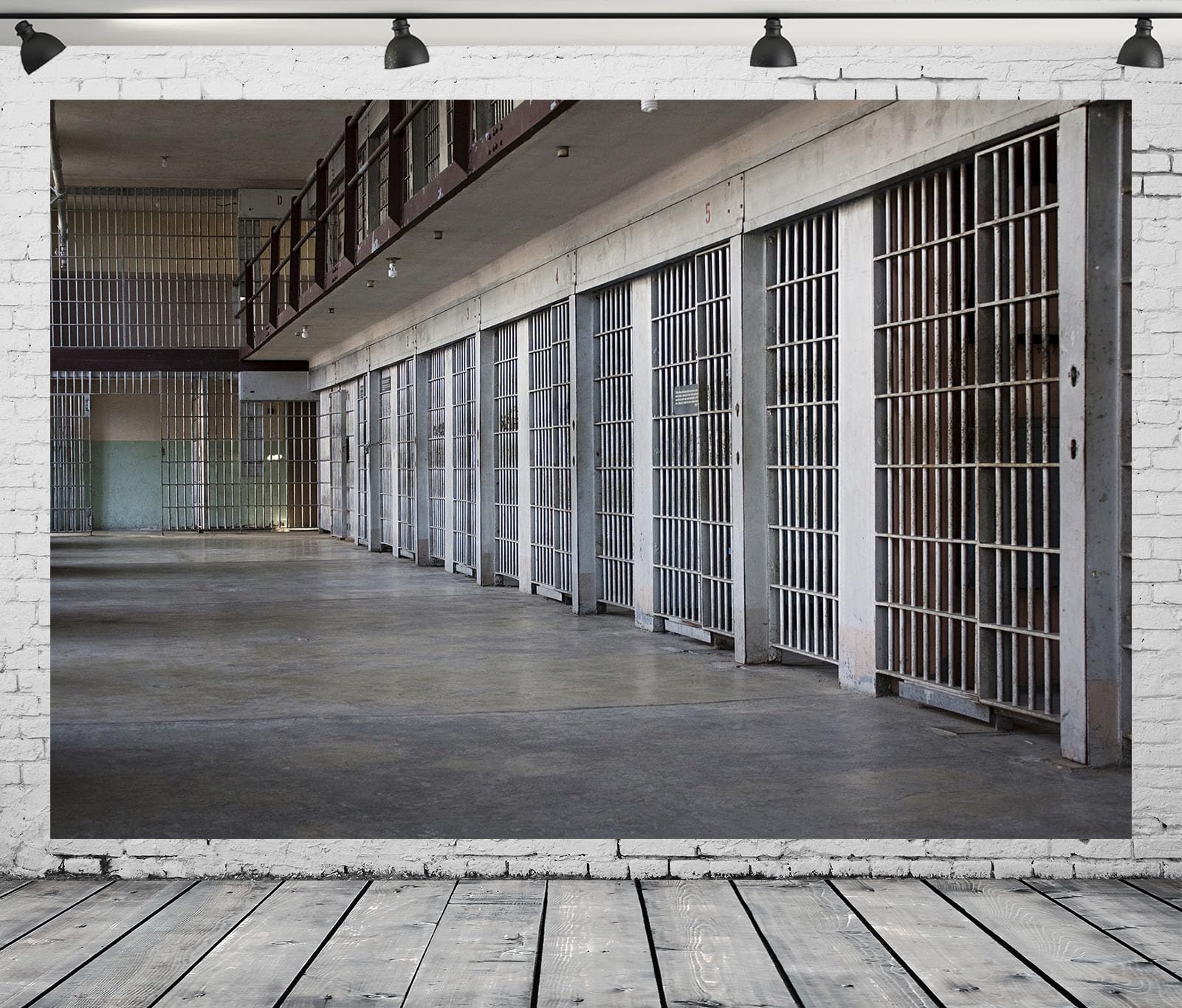 Amazon.com : CORFOTO 7x5ft Fabric Prison Photography Backdrop Jail Cell ...