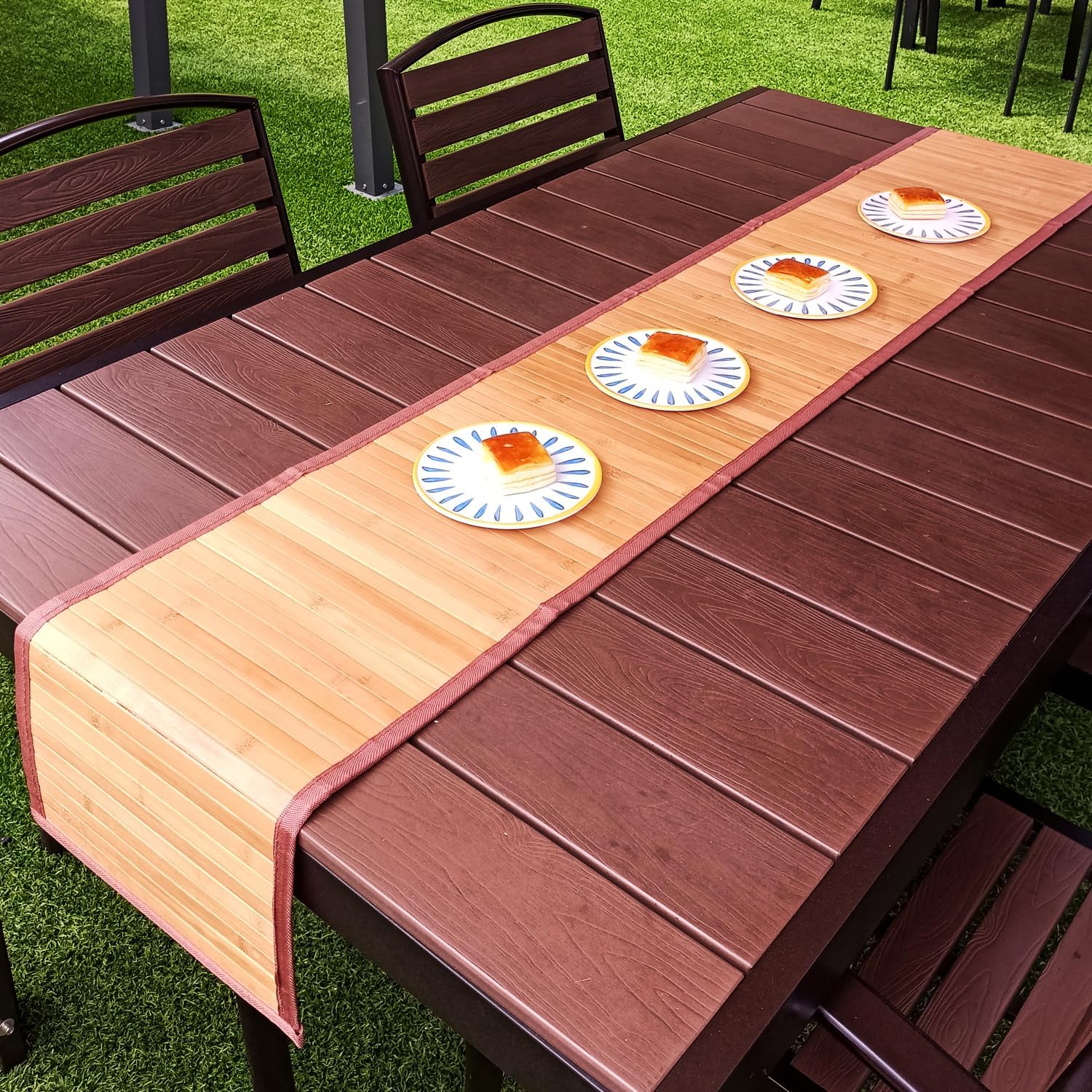 Amazon.com: HJJKKH Bamboo Table Runner 11.8"X106.3", Natural Bamboo ...