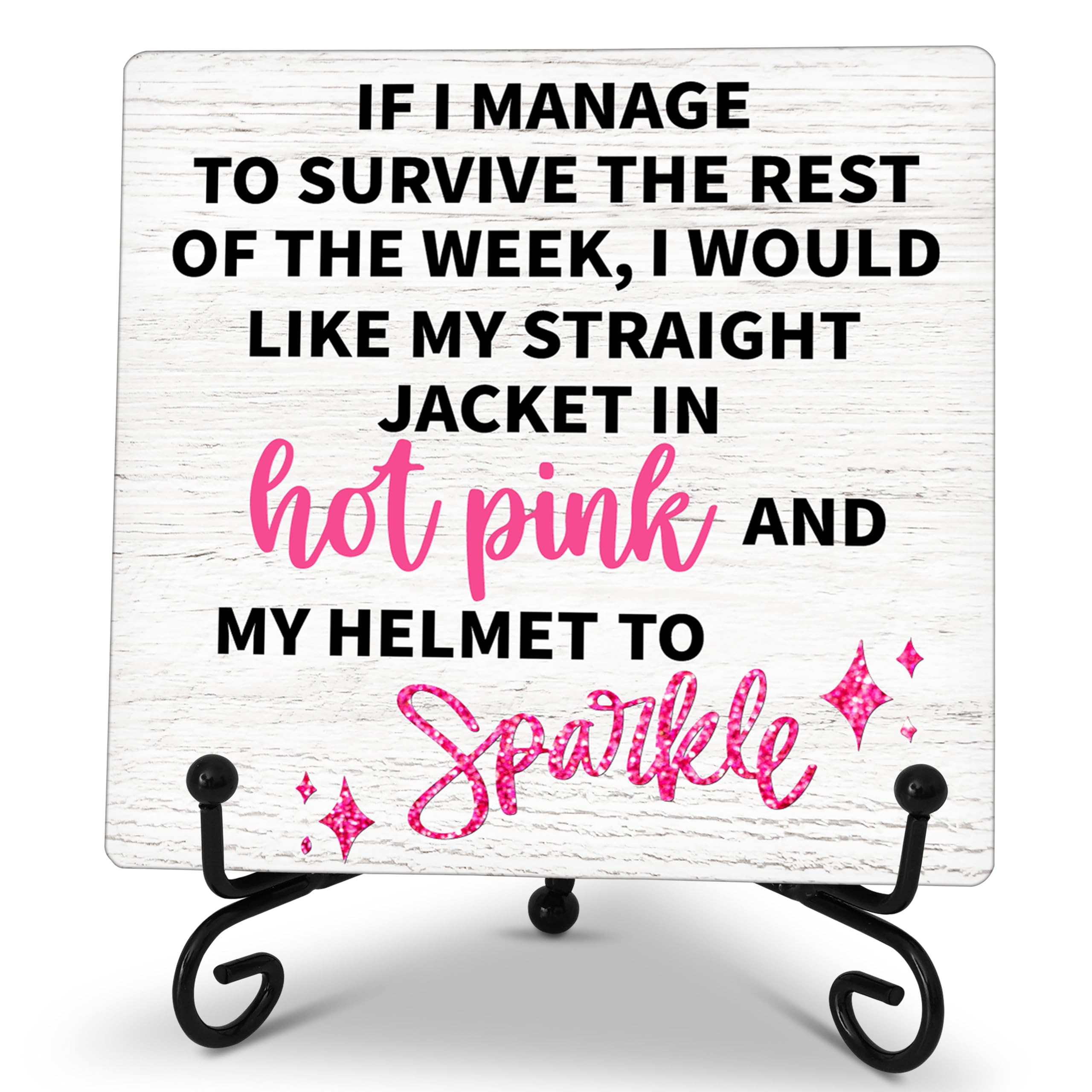 Amazon.com: If I Manage To Survive The Rest Of The Week Wooden Sign ...