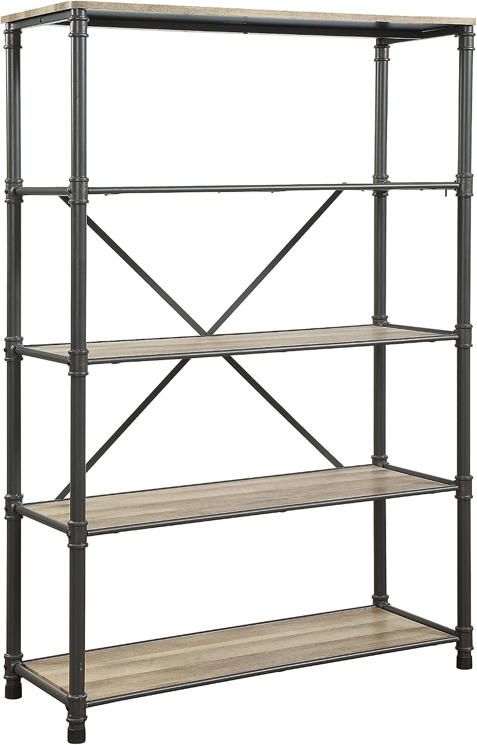 Amazon.com: Acme Itzel 4-Tier Metal Frame Bookshelf in Sandy Gray and ...