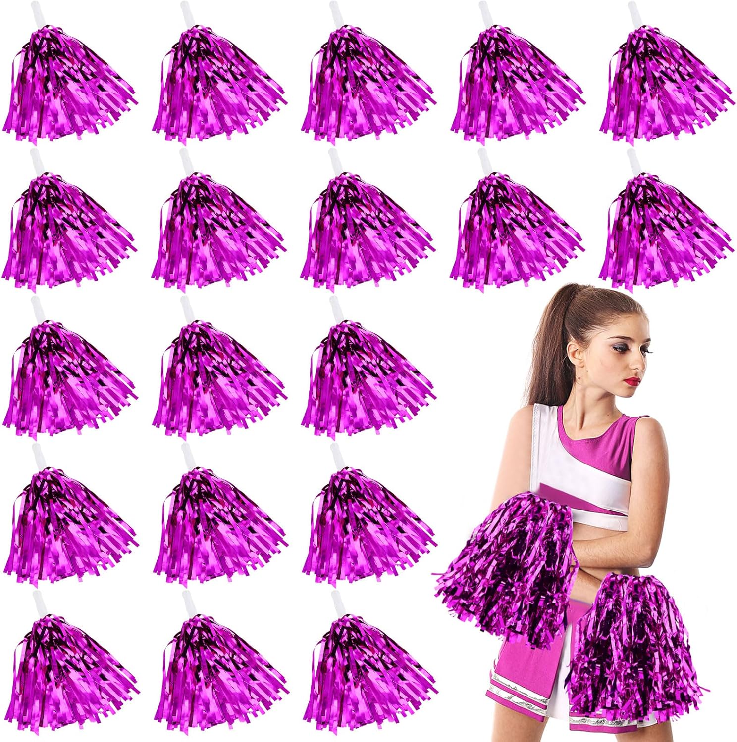 Amazon.com: 100 Pack Cheerleading Pom Pom Bulk Football Game ...