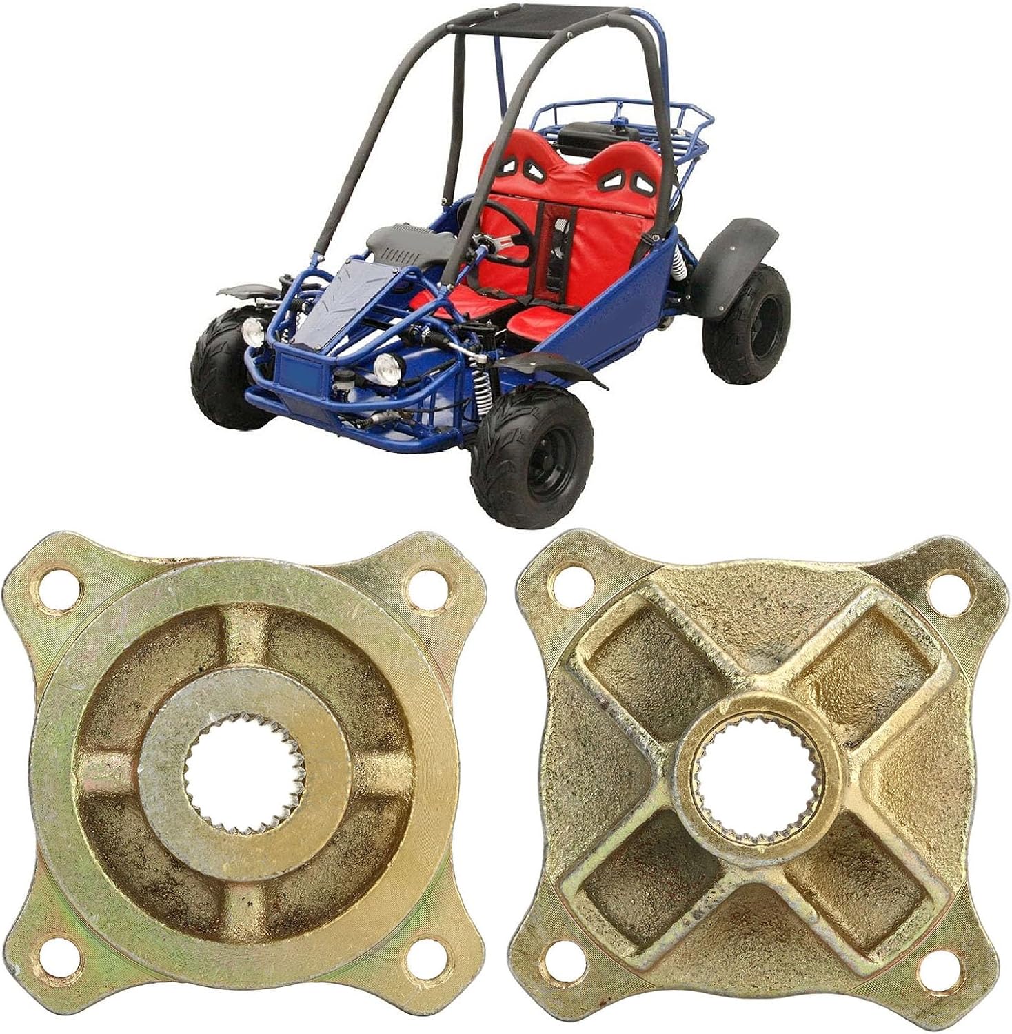 Amazon.com: HOKZYHOUSE 1 Pair 4 Stud 24T Spline Rear Axle Wheel Hubs ...