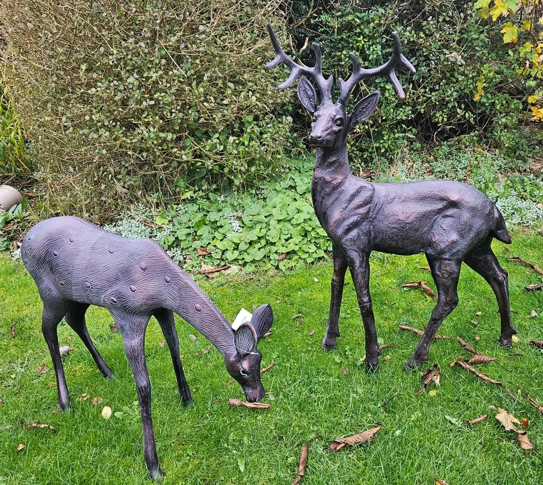 Inspirational Gifting New Extra Large Deer Stag and Doe Set Garden ...