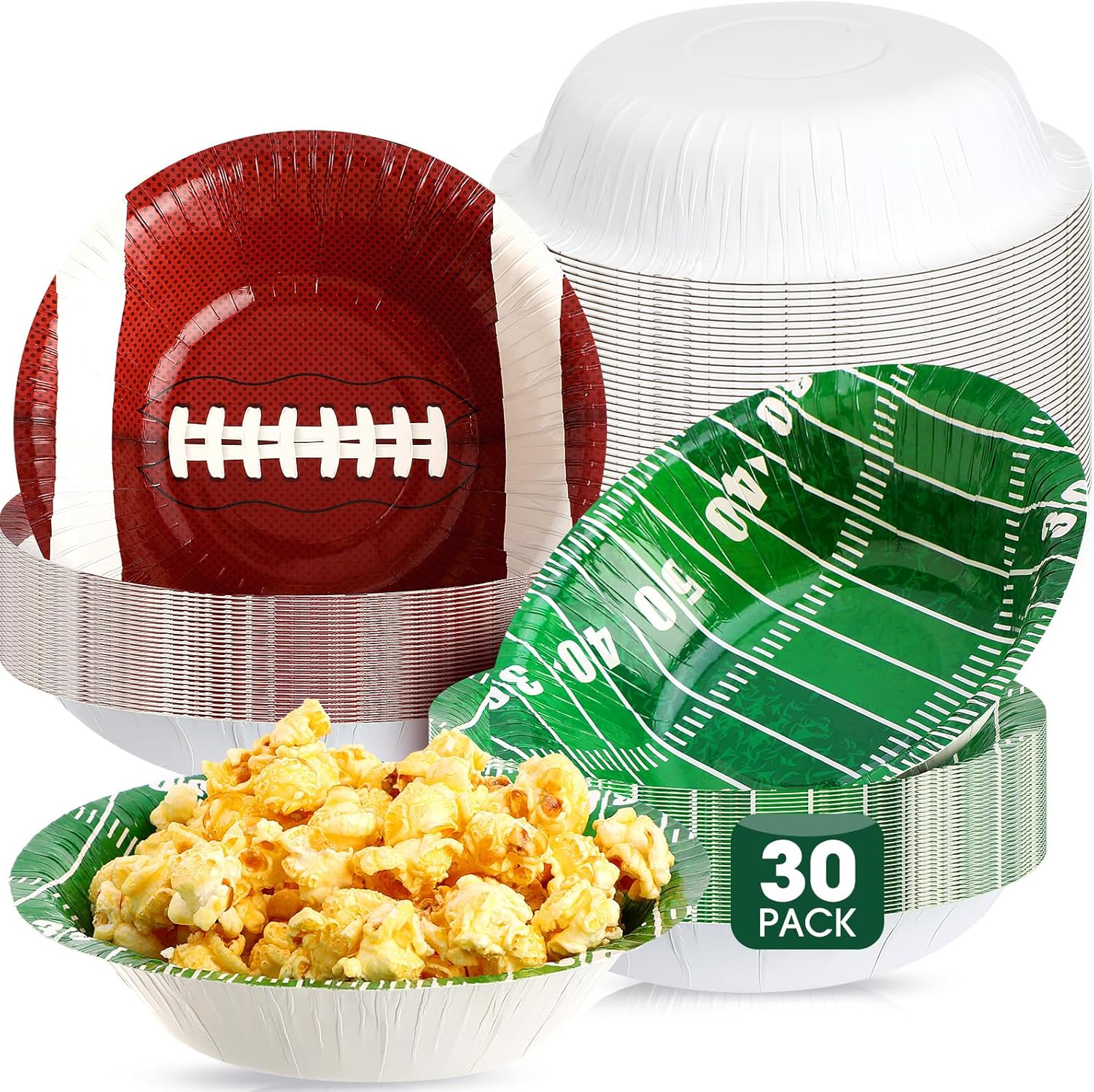Amazon.com: Ziliny 30 Pcs 16 oz Football Paper Bowls Football Party ...