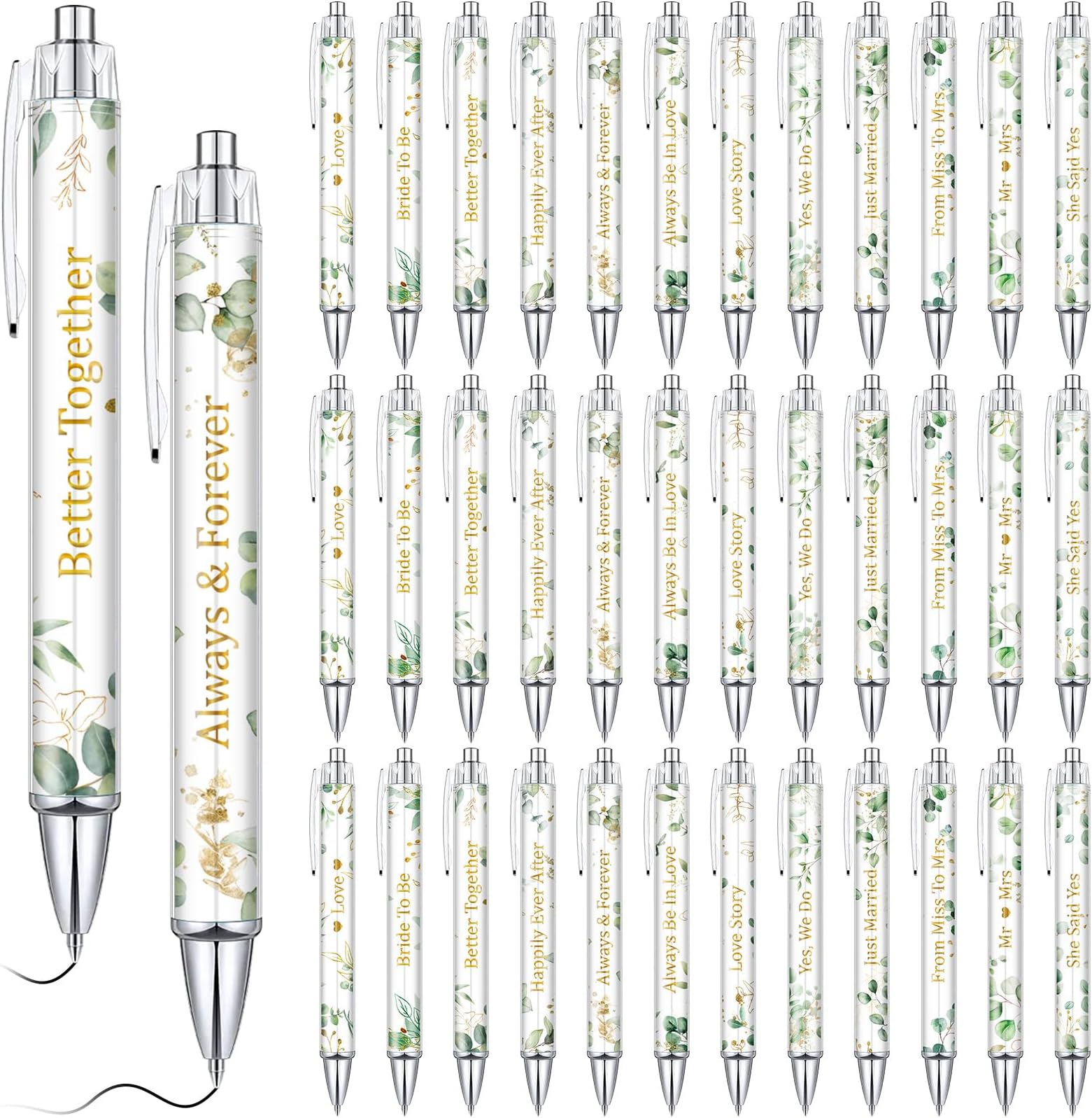 Amazon.com : 100 Pcs Wedding Pens Metal Slim Ballpoint Pens 1 mm Medium ...