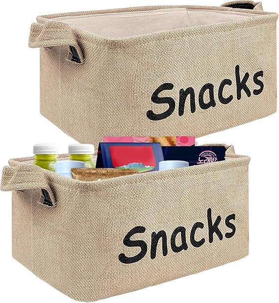 Amazon.com: 2 PCS Snack Organizer for Pantry Durable Burlap Snack ...