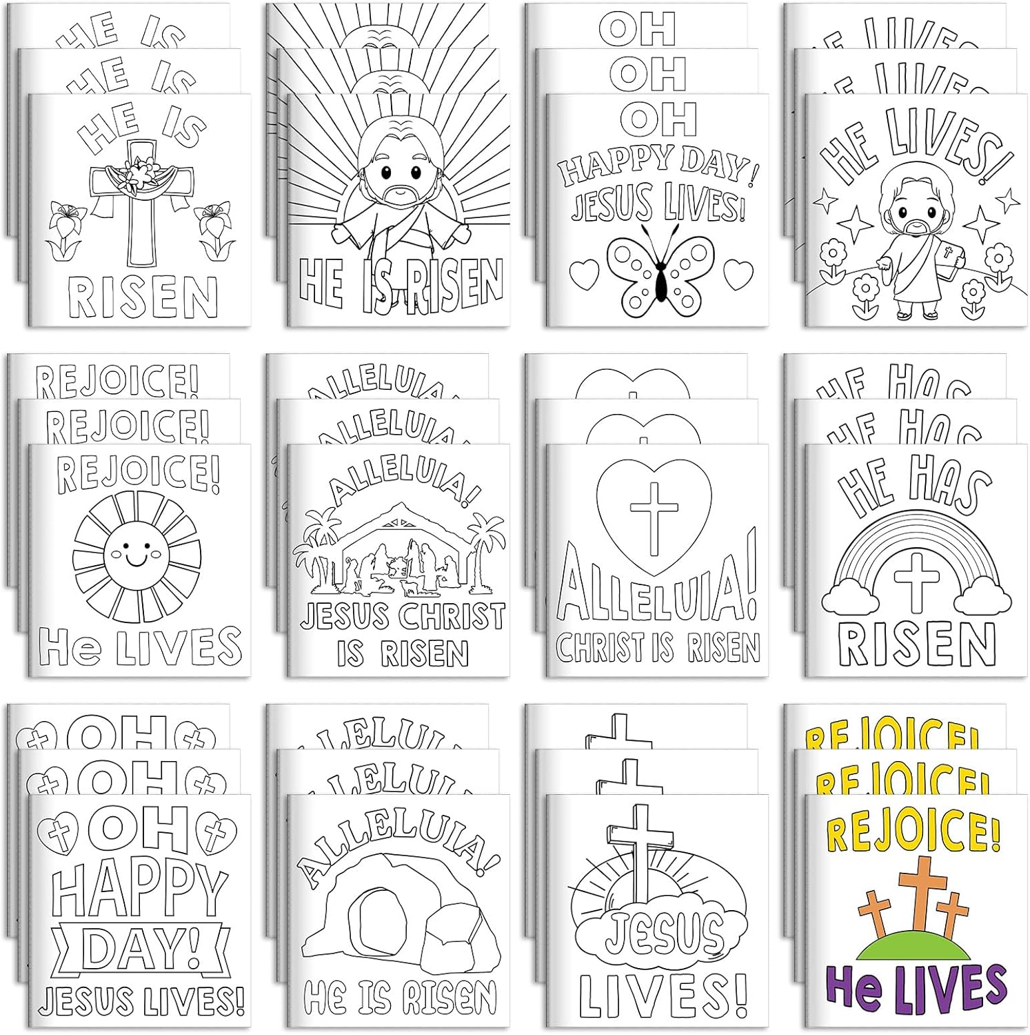 Amazon.com : Chiisong 36 Pcs Color Your Own Religious Easter Notepads ...