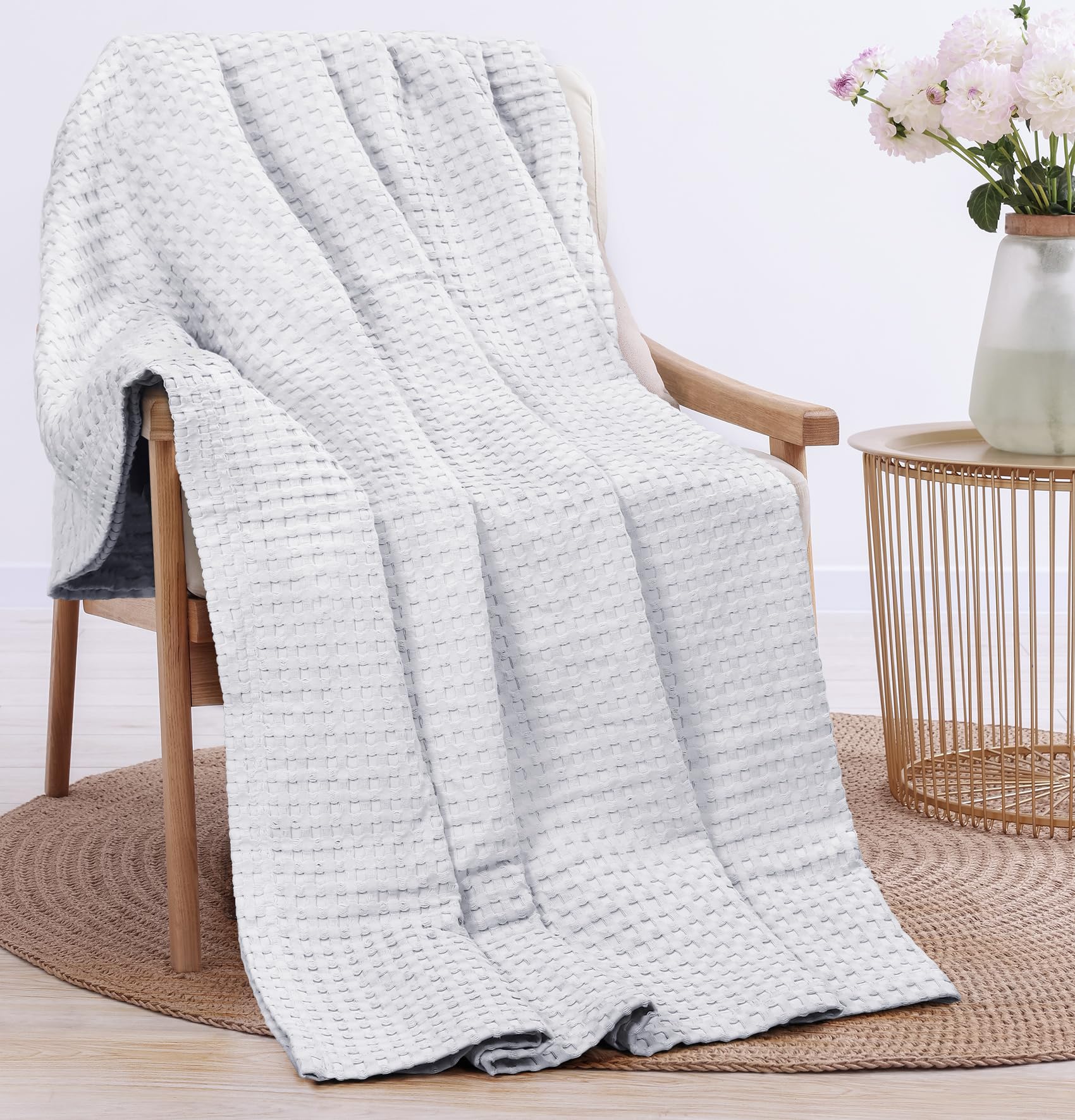 Amazon.com: Utopia Bedding Cotton Waffle Blanket 300 GSM (White - 60x50 ...