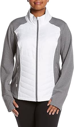 Exertek Plus Size Quilted Chevron Jacket Classic White 1X at Amazon ...