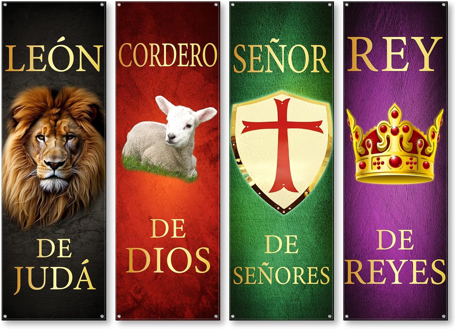 Amazon.com: Hosuly 4 Pcs Spanish Church Banner Spanish Sanctuary ...
