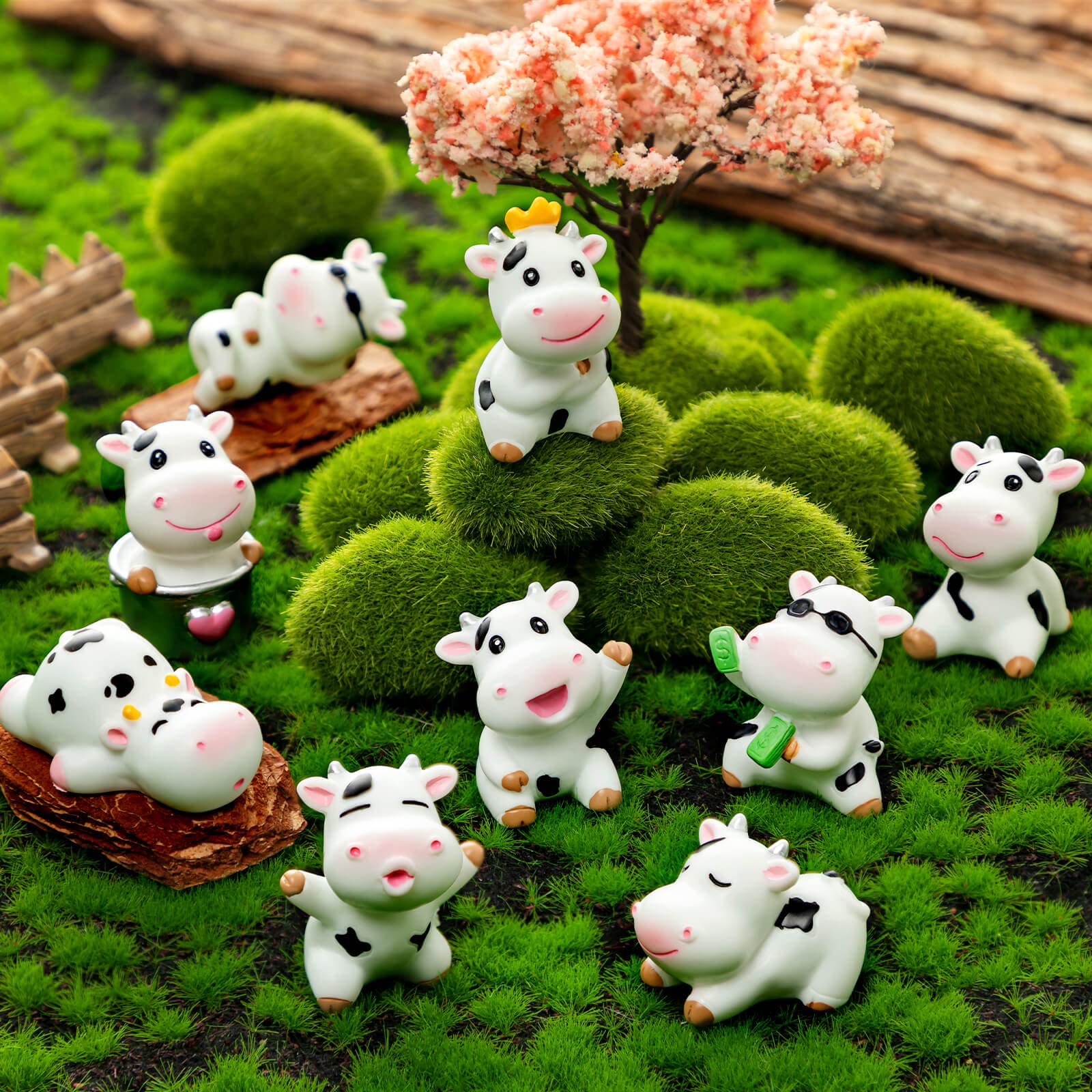 Snapklik.com : 32 Pcs Mini Cow Toys, Cute Cow Animals Miniature ...