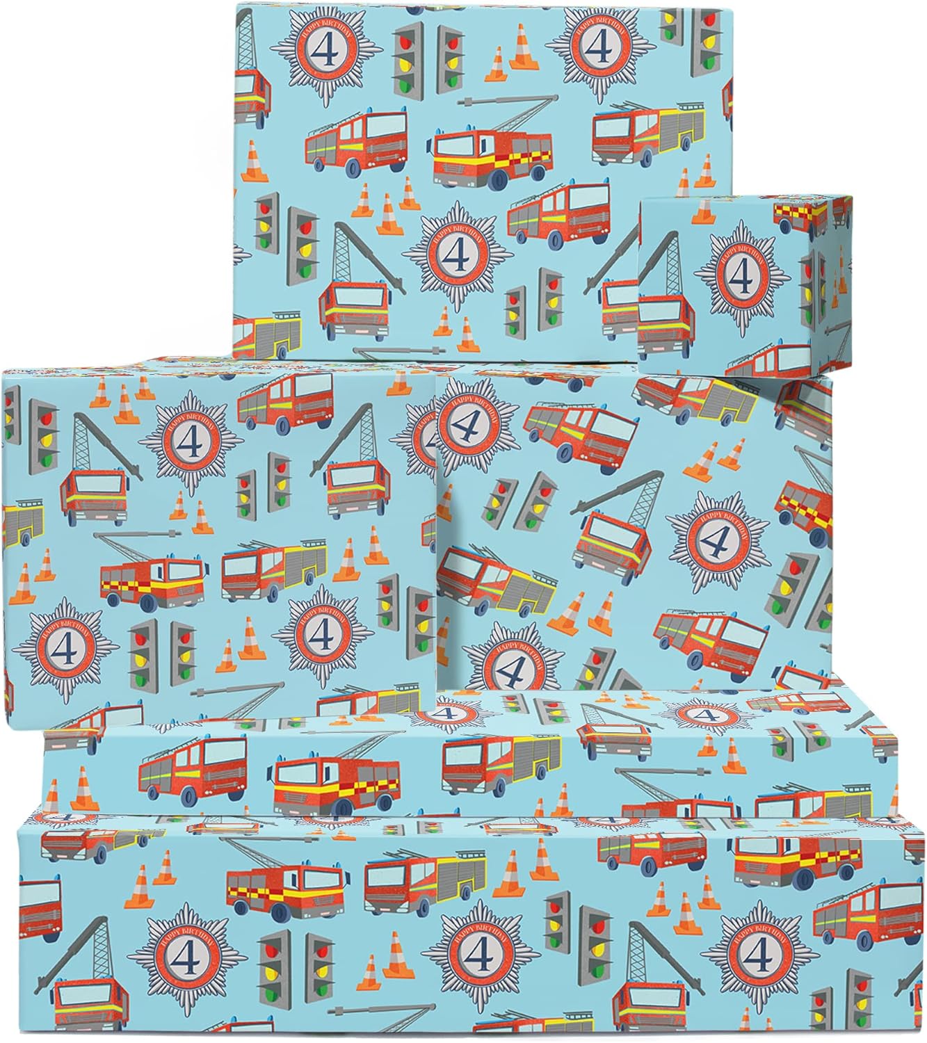 Amazon.com: CENTRAL 23 Blue Wrapping Paper for Kids - 6 Sheets of ...