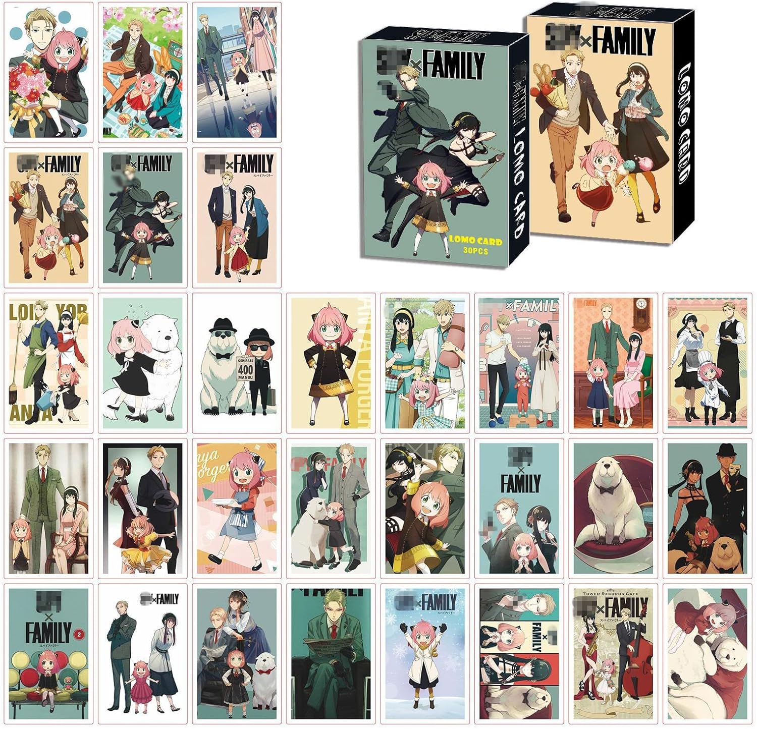 Goodern 30 Pcs Anime Anya Forger Lomo Cards Anime Family Lomo Cards ...
