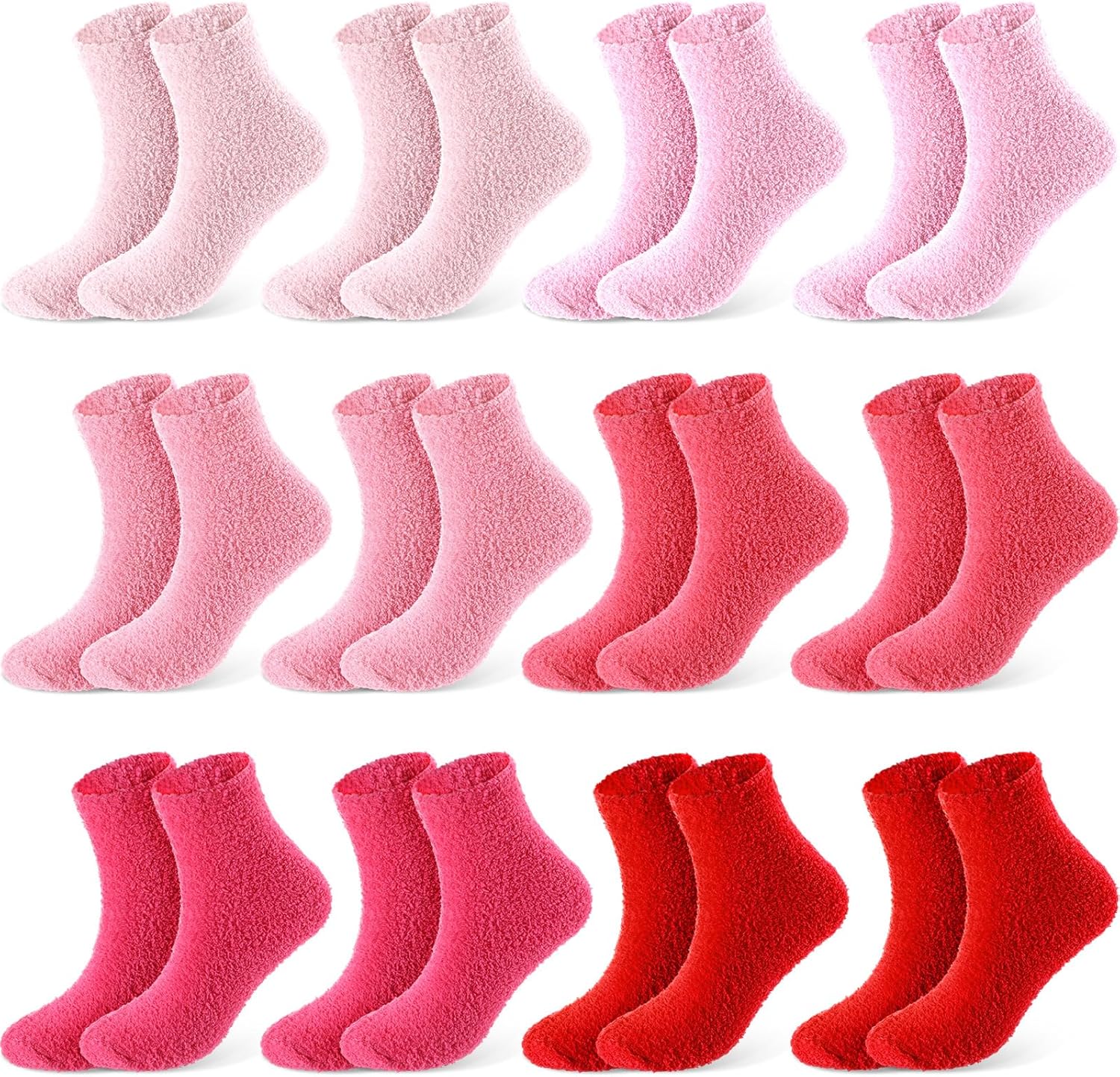 Foaincore 12 Pairs Fuzzy Socks Bulk for Women Warm Slipper Fluffy Socks ...
