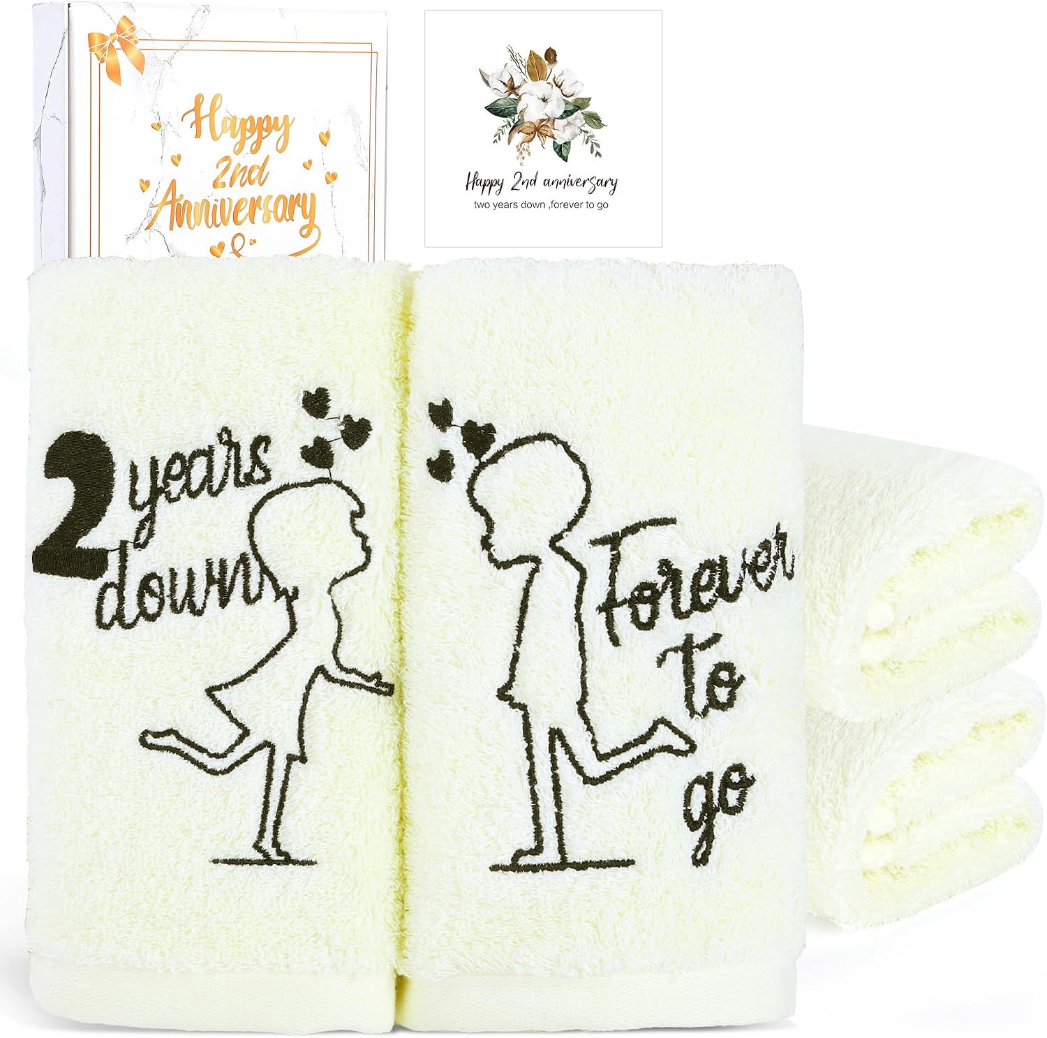 Amazon.com: EcoUtens 2nd Anniversary Cotton Gift, 2 Pack Premium 100% ...