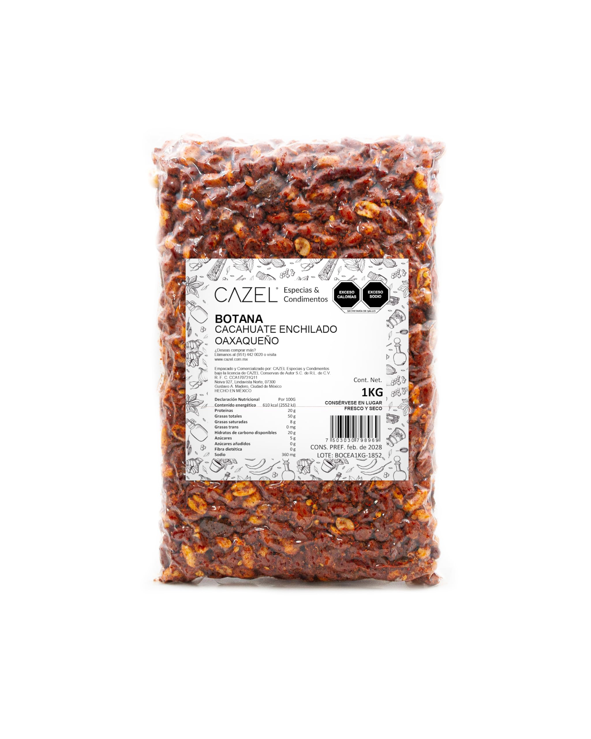 Cacahuate Enchilado con Ajo Y Chile De Árbol Oaxaca 1kg : Amazon.com.mx ...